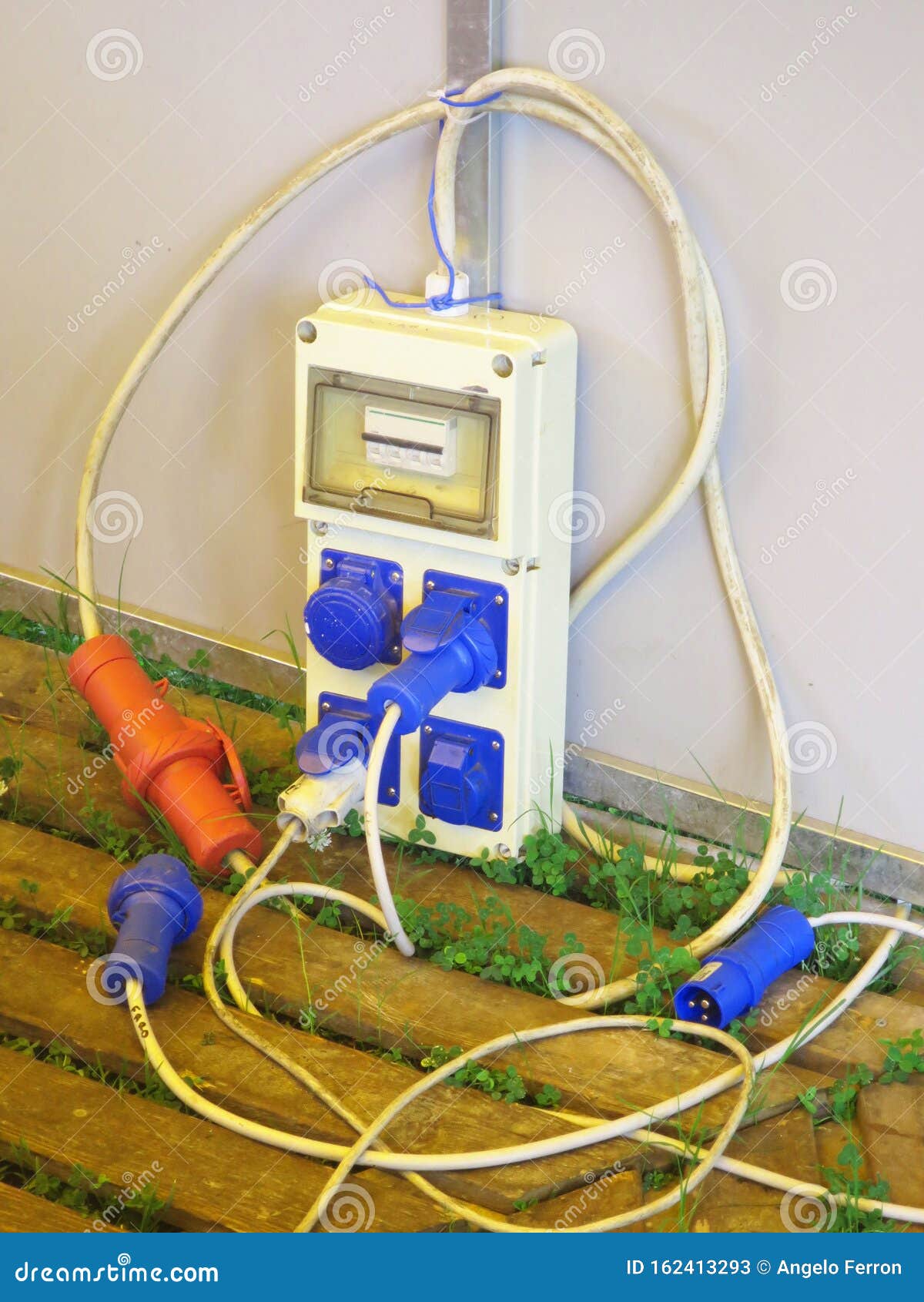 Electrical System Box with Sockets and Plugs Stock Image - Image of ...