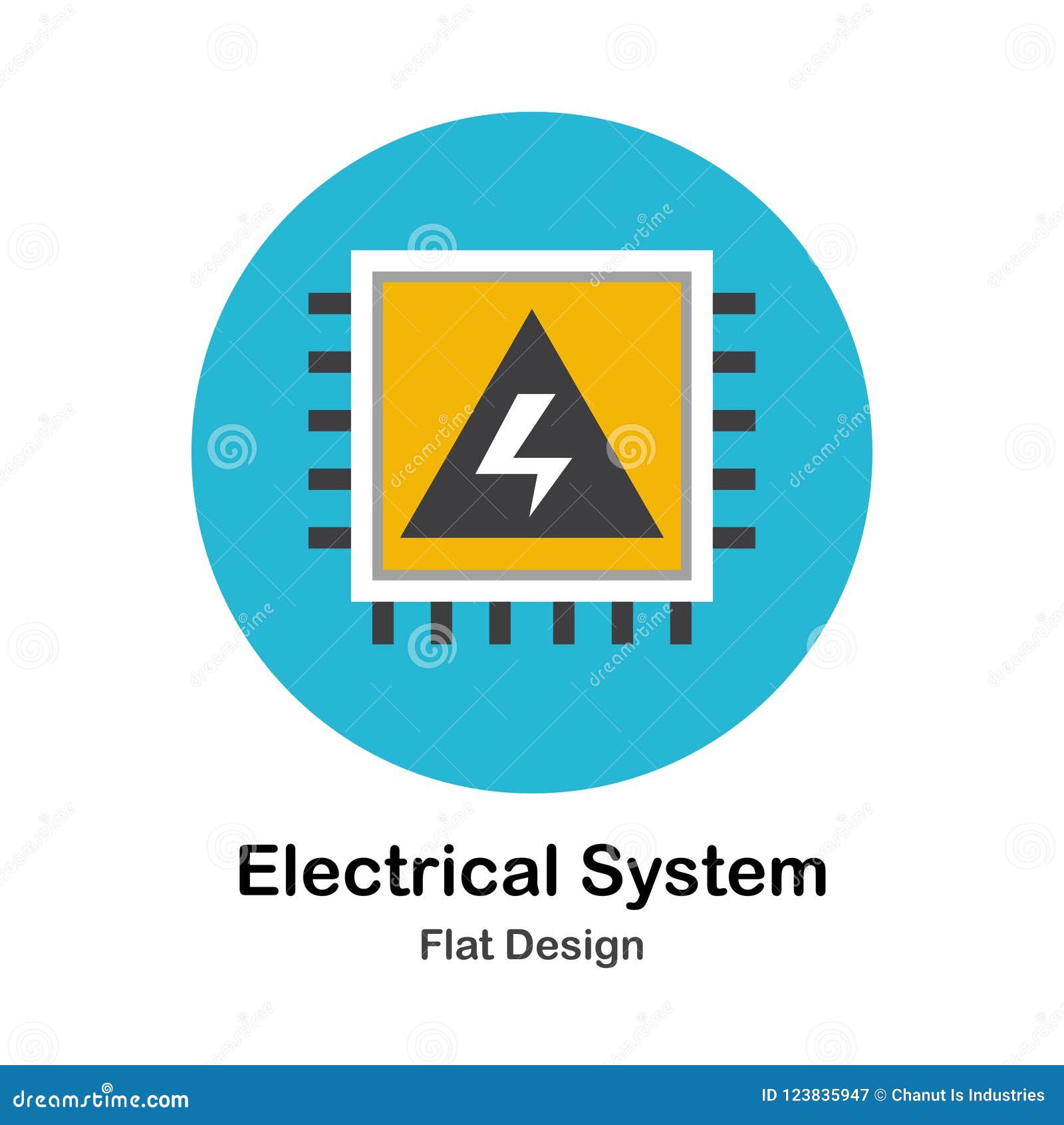 Electrical System Flat Icon Stock Vector - Illustration of system ...