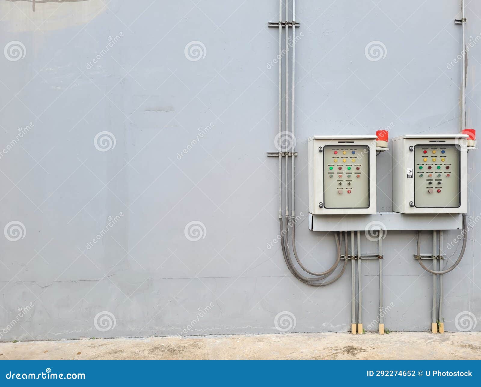 Electrical System Pipe on Wall Stock Photo - Image of architecture ...