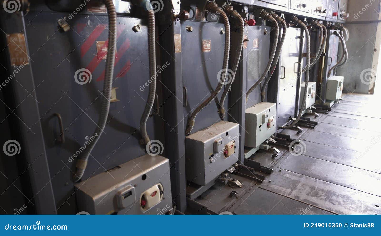 Electrical System in a Power Plant. Caution Voltage Stock Footage ...