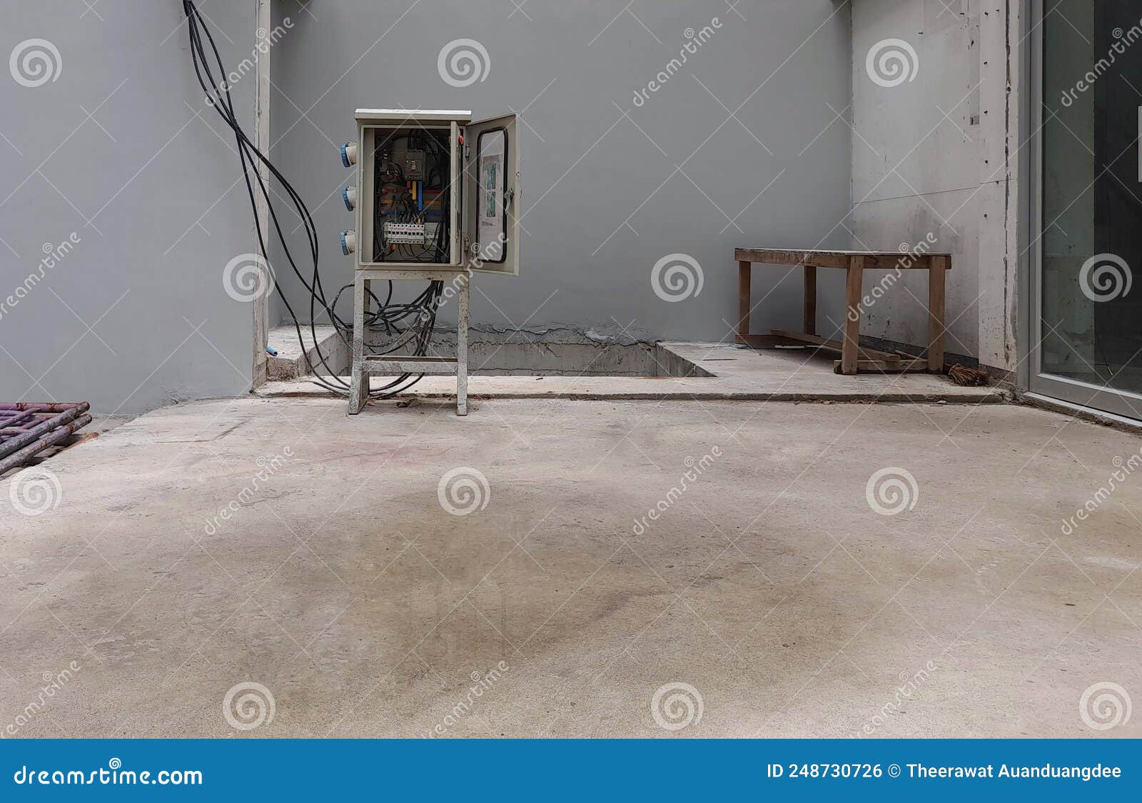 Electrical Systems in the Construction Area, Inside the Construction ...
