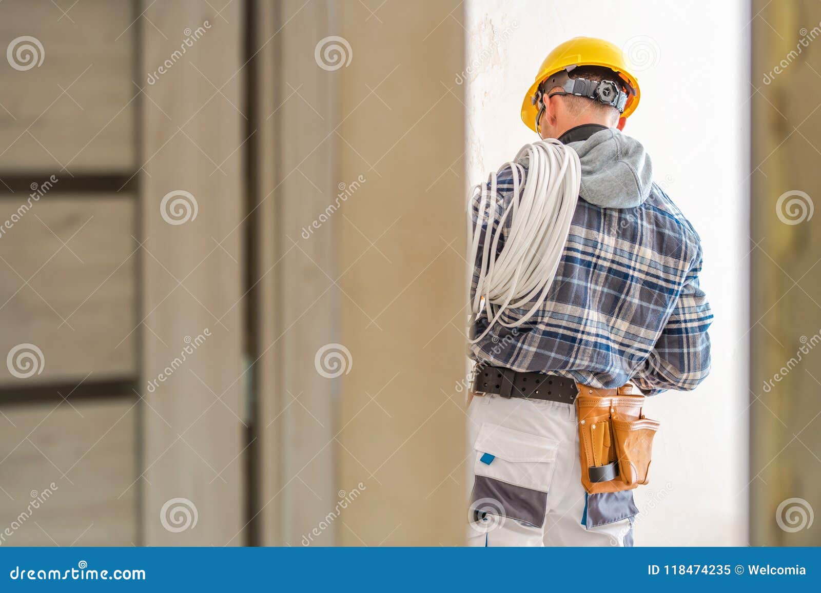 Electric Systems Installer stock image. Image of residential - 118474235