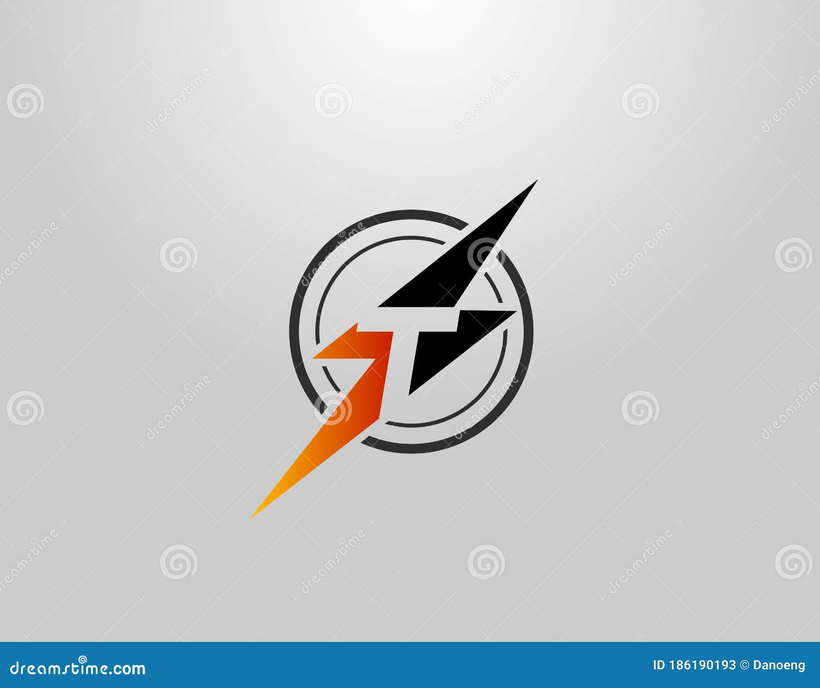 Electrical T Letter Logo. Creative Icon Created from Negative Space of ...