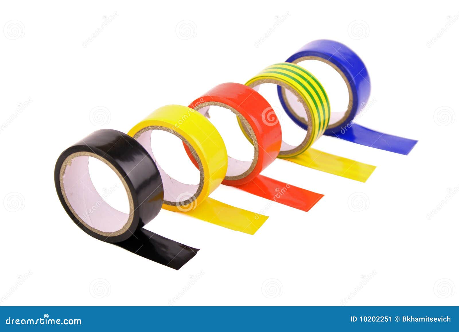 Electrical tape stock image. Image of rolled, blue, black - 10202251