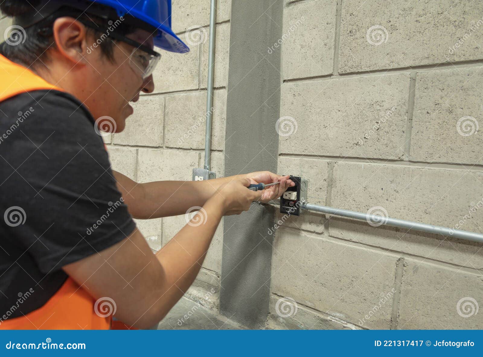Electrical Technician Man Working Stock Image - Image of detail, fixing ...