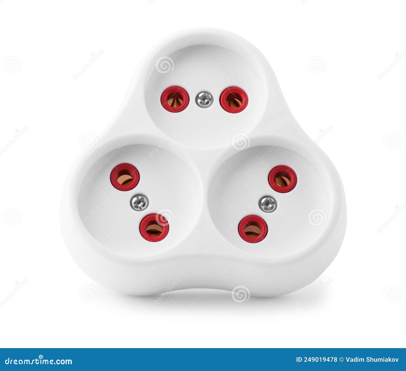 Electrical Tee Isolated on White . Triple Electrical Socket Adapter ...