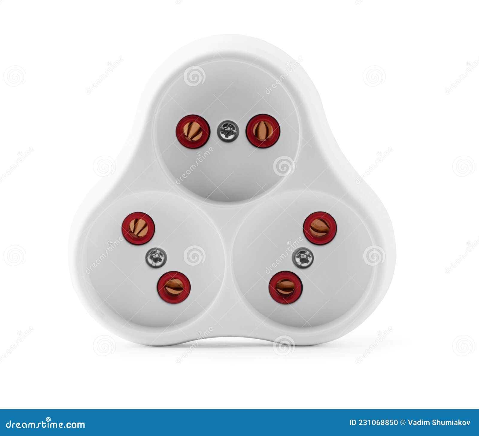 Triple Socket White European Power Adapter With Different Wires At Home ...