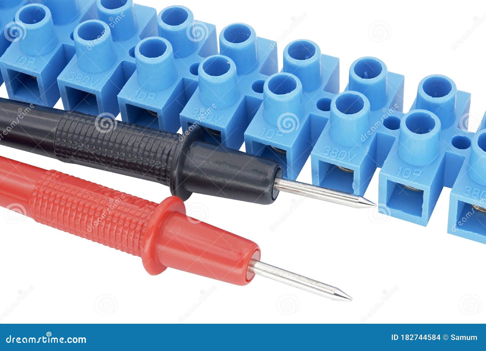 Electrical Terminal Blocks Isolated on White Stock Photo - Image of ...