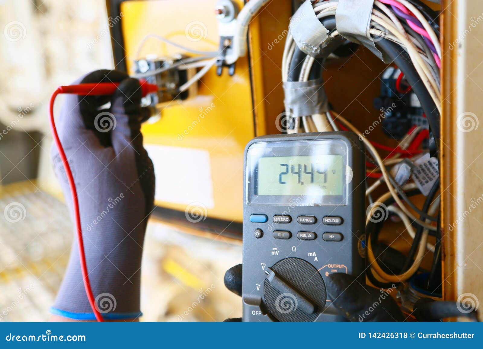 Electrical Terminal in Junction Box and Service by Technician ...