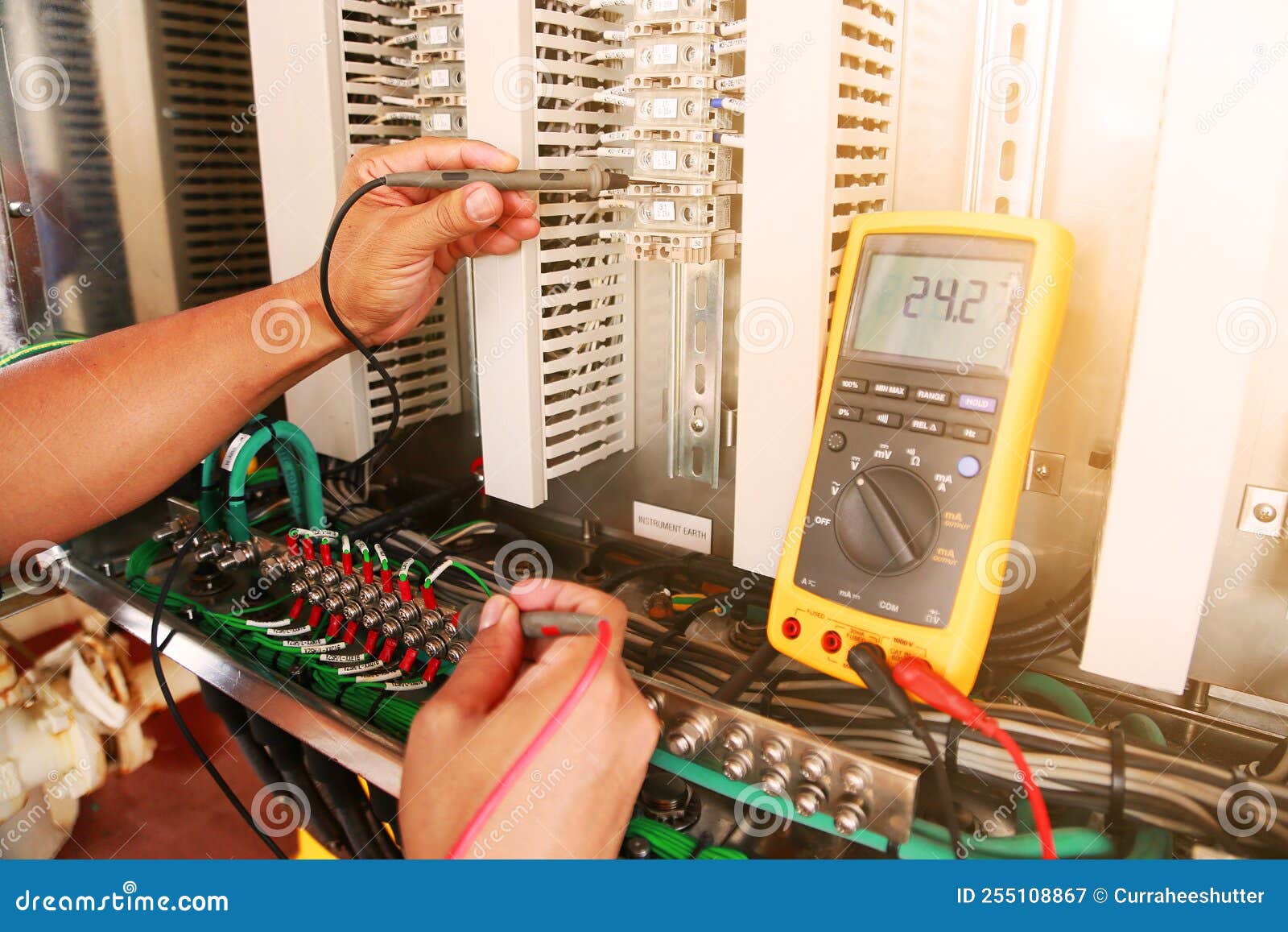 Electrical Terminal in Junction Box and Service by Technician ...