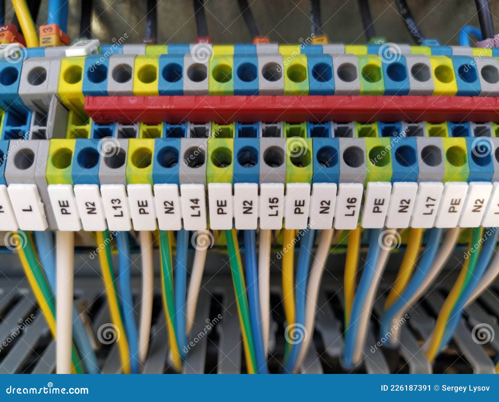 Electrical Terminals Connected with a Three-core Cable Stock Image ...