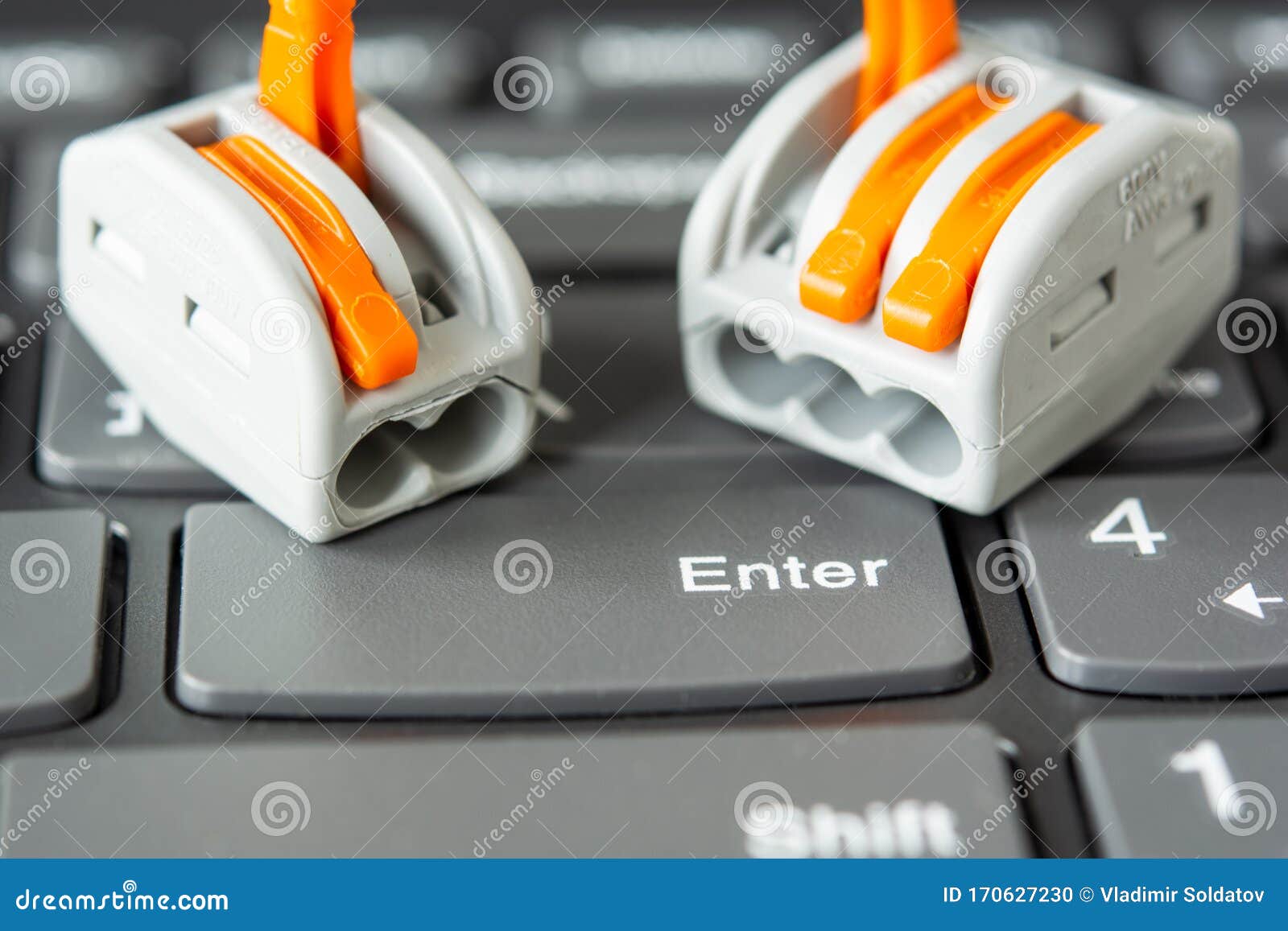 Electrical Terminals on the Keys of a Laptop Stock Photo - Image of ...