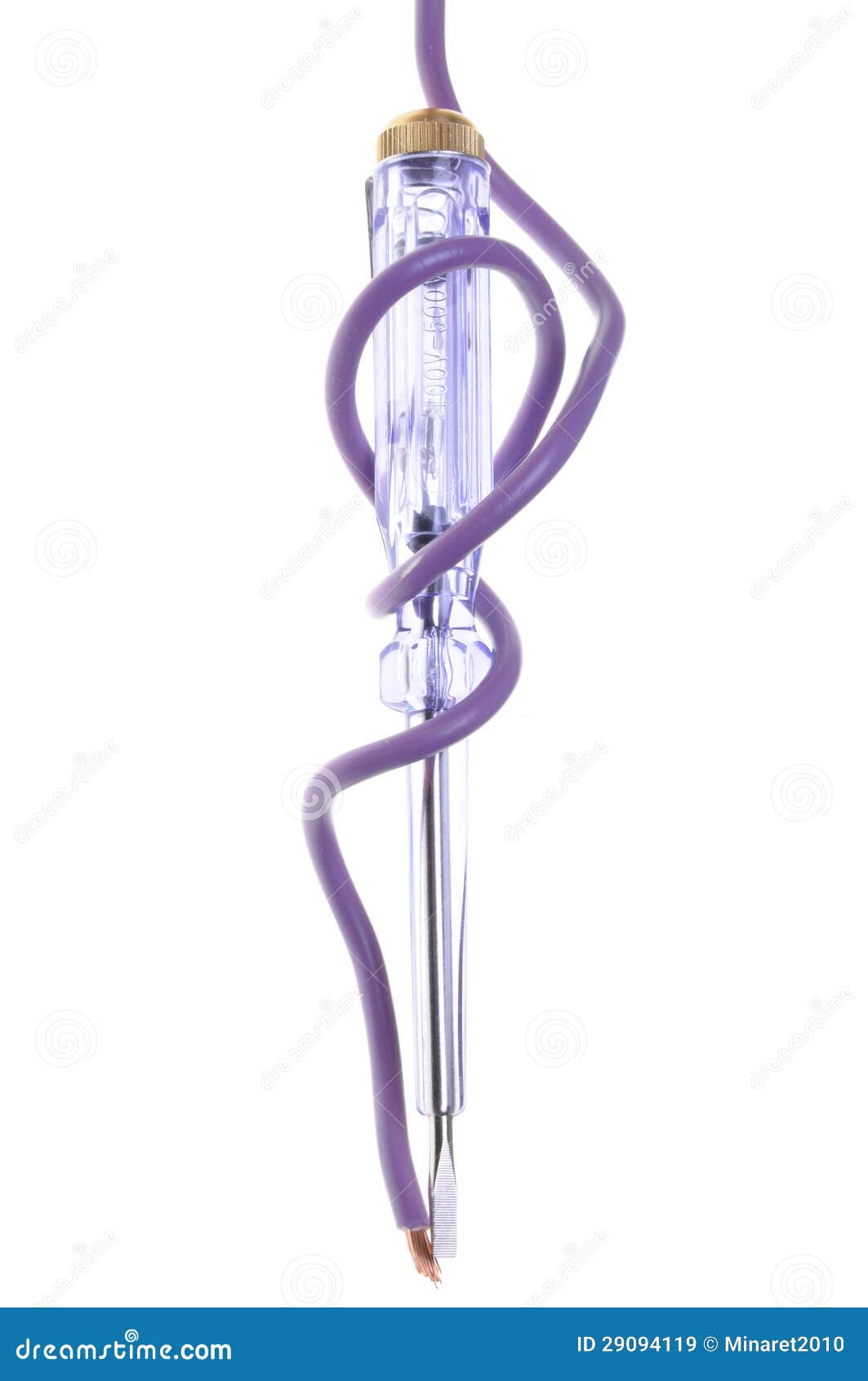 Electrical Tester Screwdriver with Electrical Cable Stock Image - Image ...