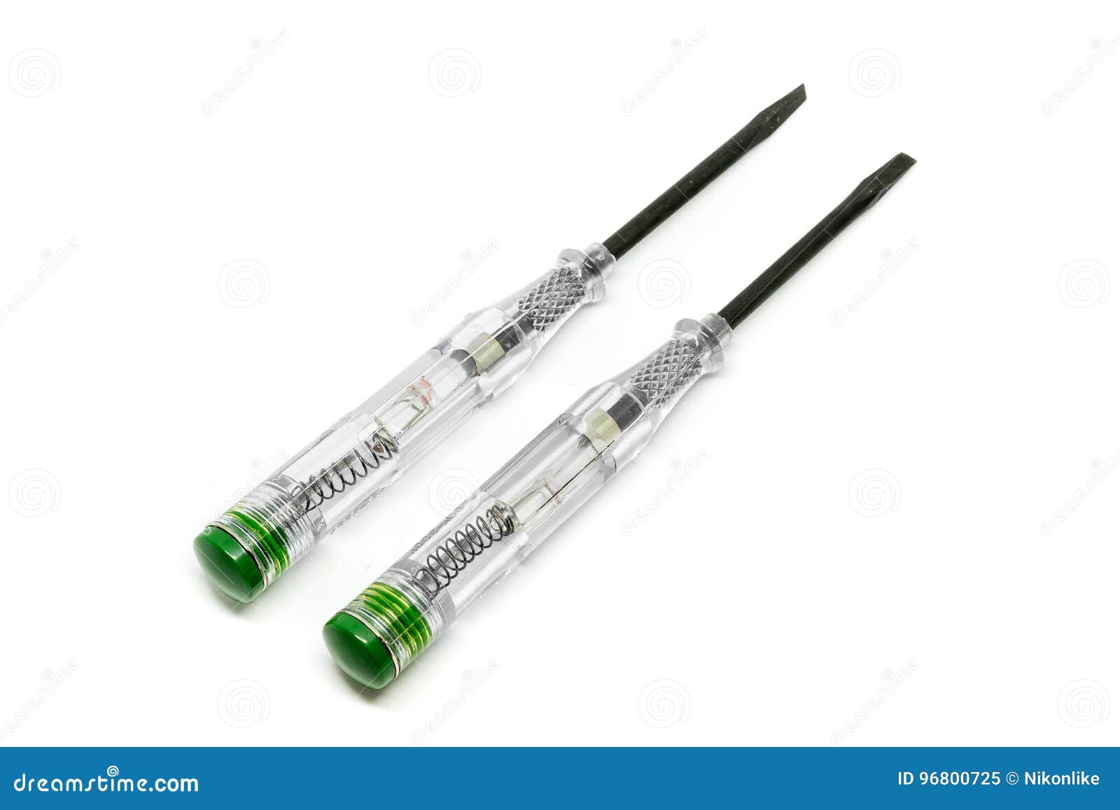 Electrical Tester Screwdriver on White Background. Stock Image - Image ...