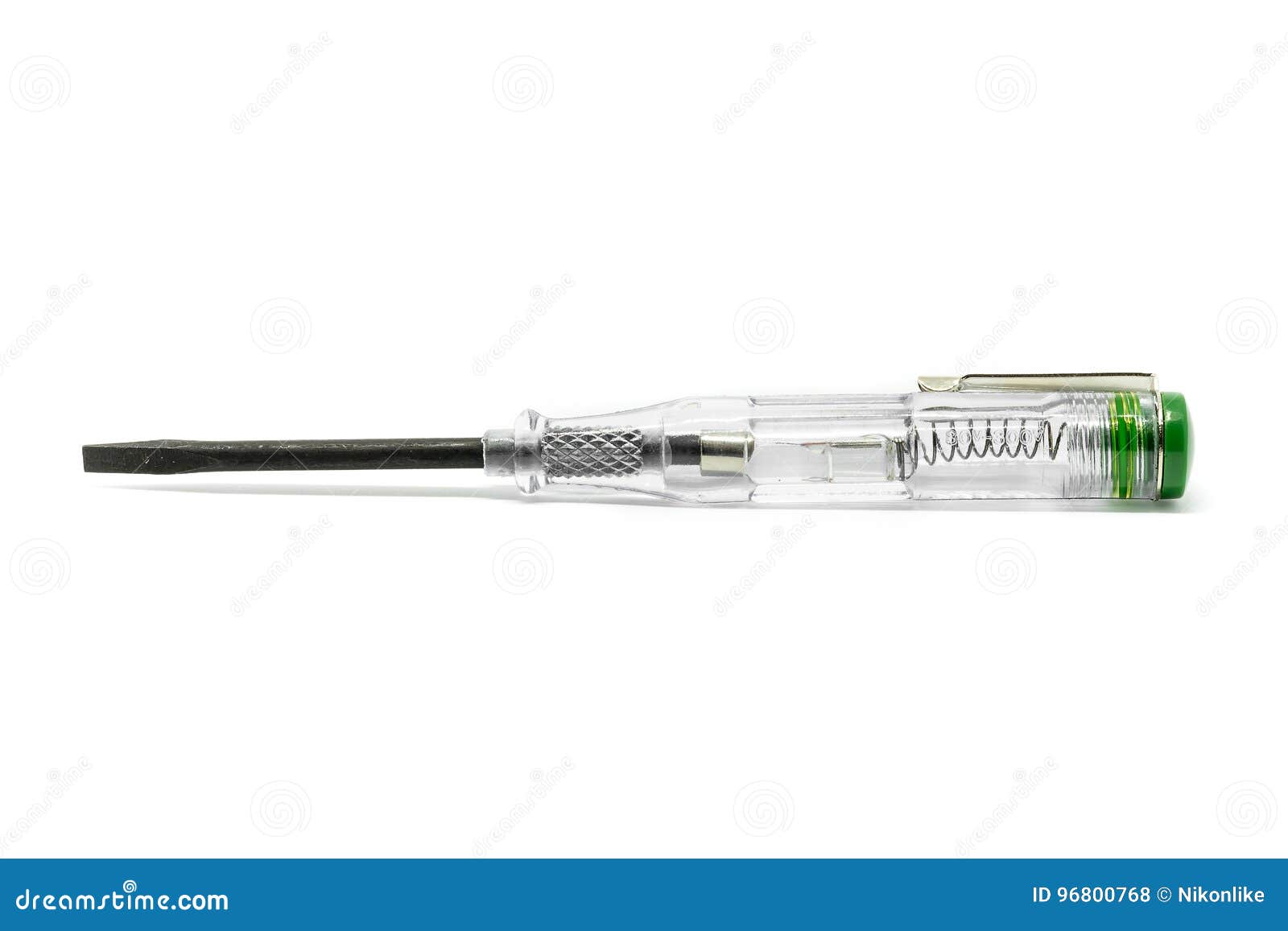 Electrical Tester Screwdriver on White Background. Stock Photo - Image ...