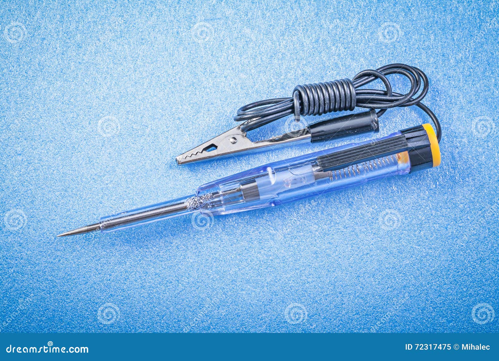 Electrical Testers on Blue Background Horizontal View Electricit Stock ...