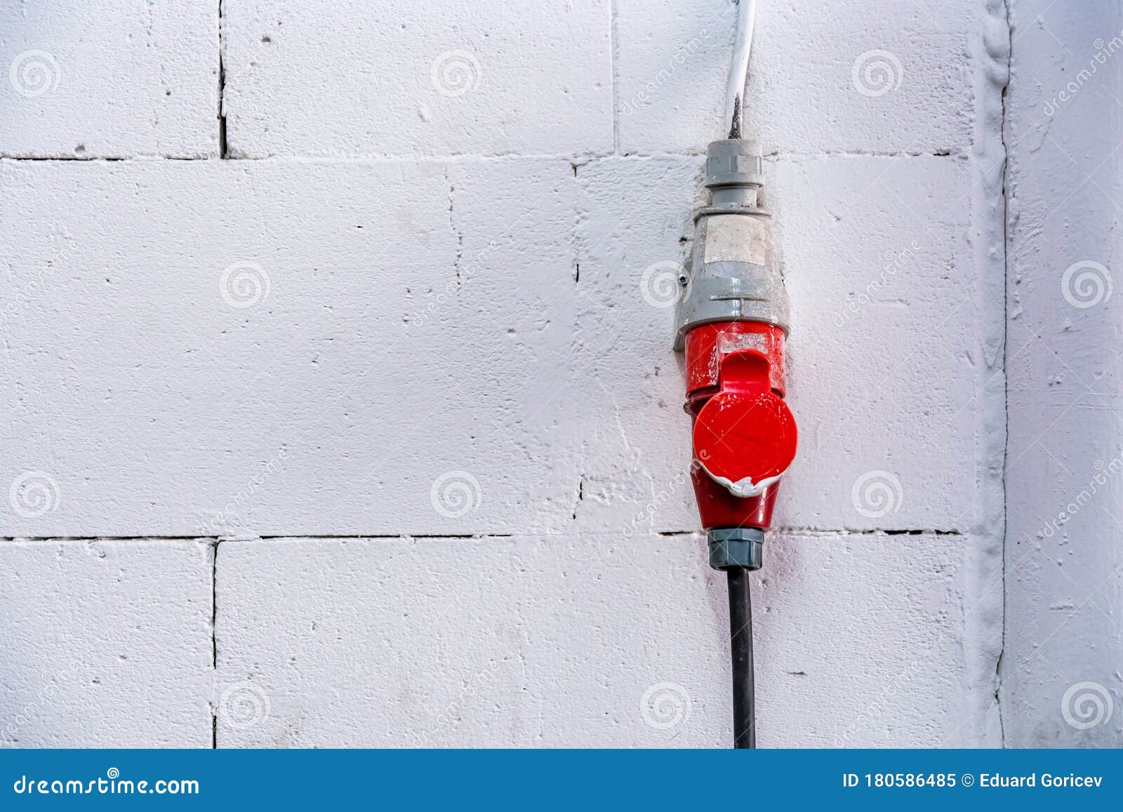 Electrical Three-phase Connection To the White Wall from the Building ...