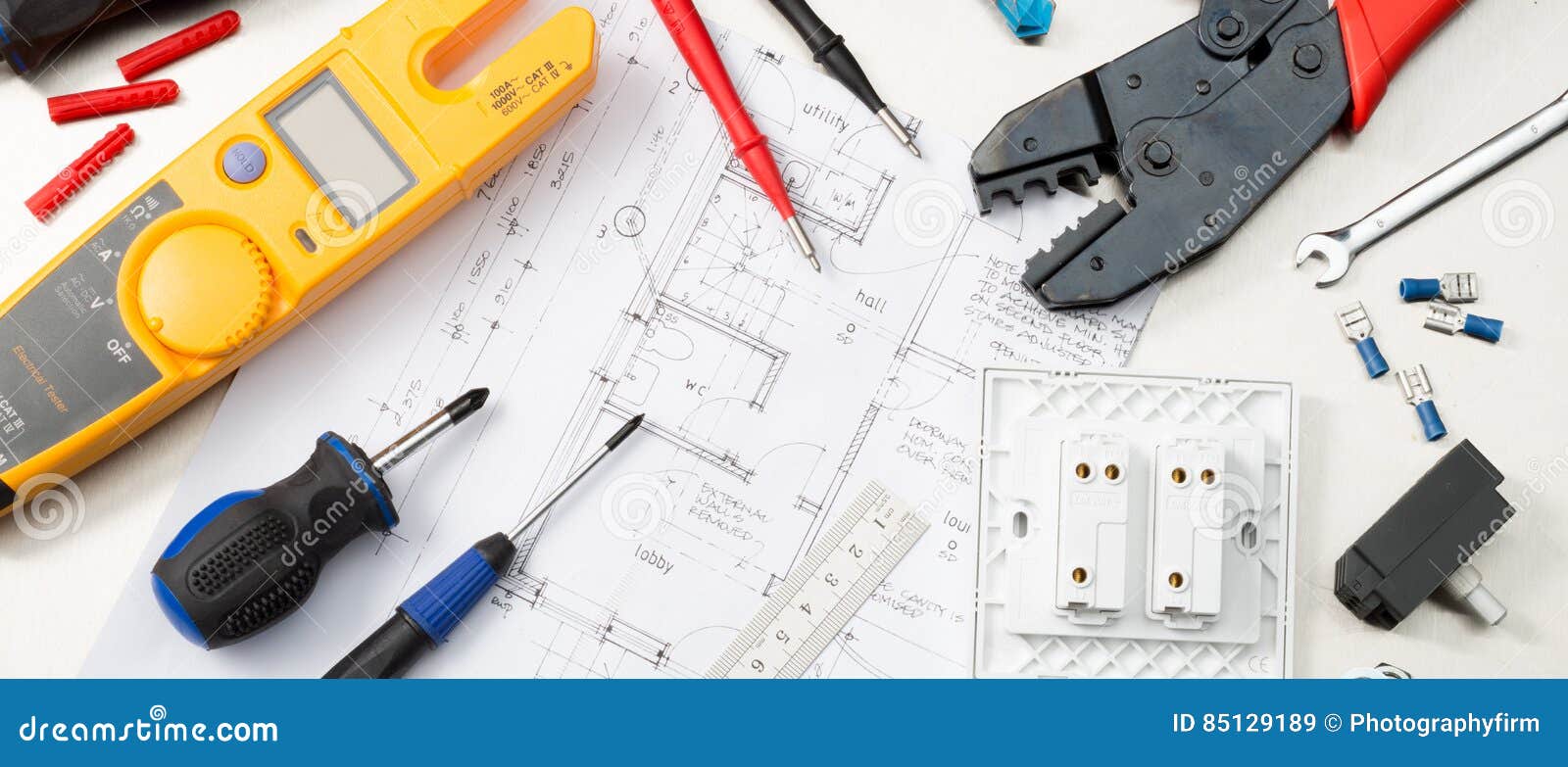 Electrical tool selection stock image. Image of architecture - 85129189