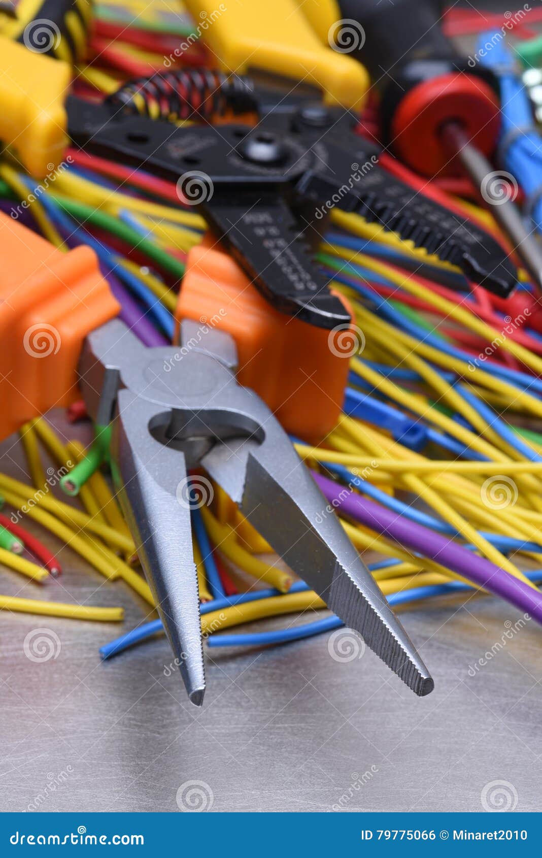 Electrical Tools and Cables Used in Electrical Installations Stock ...