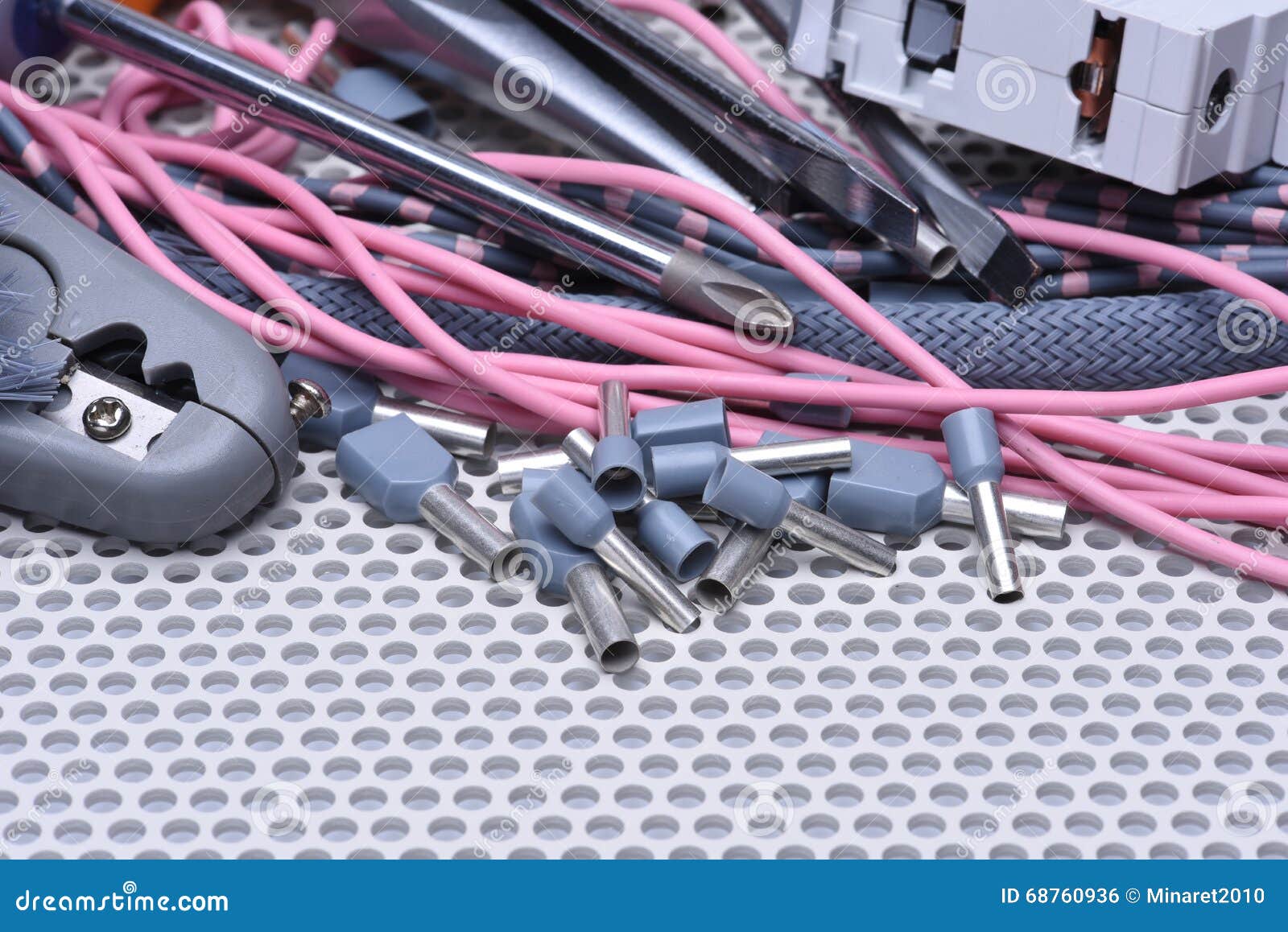 Electrical Tools, Component and Cables Stock Photo - Image of panel ...