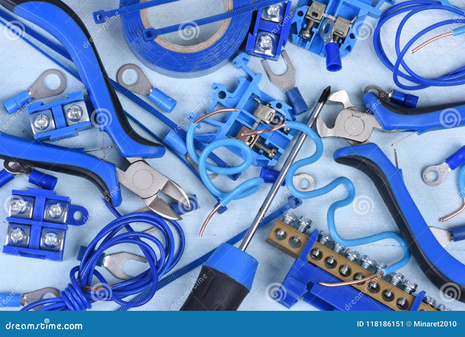 Electrical Tools and Component Kit Used in Electrical Installations ...