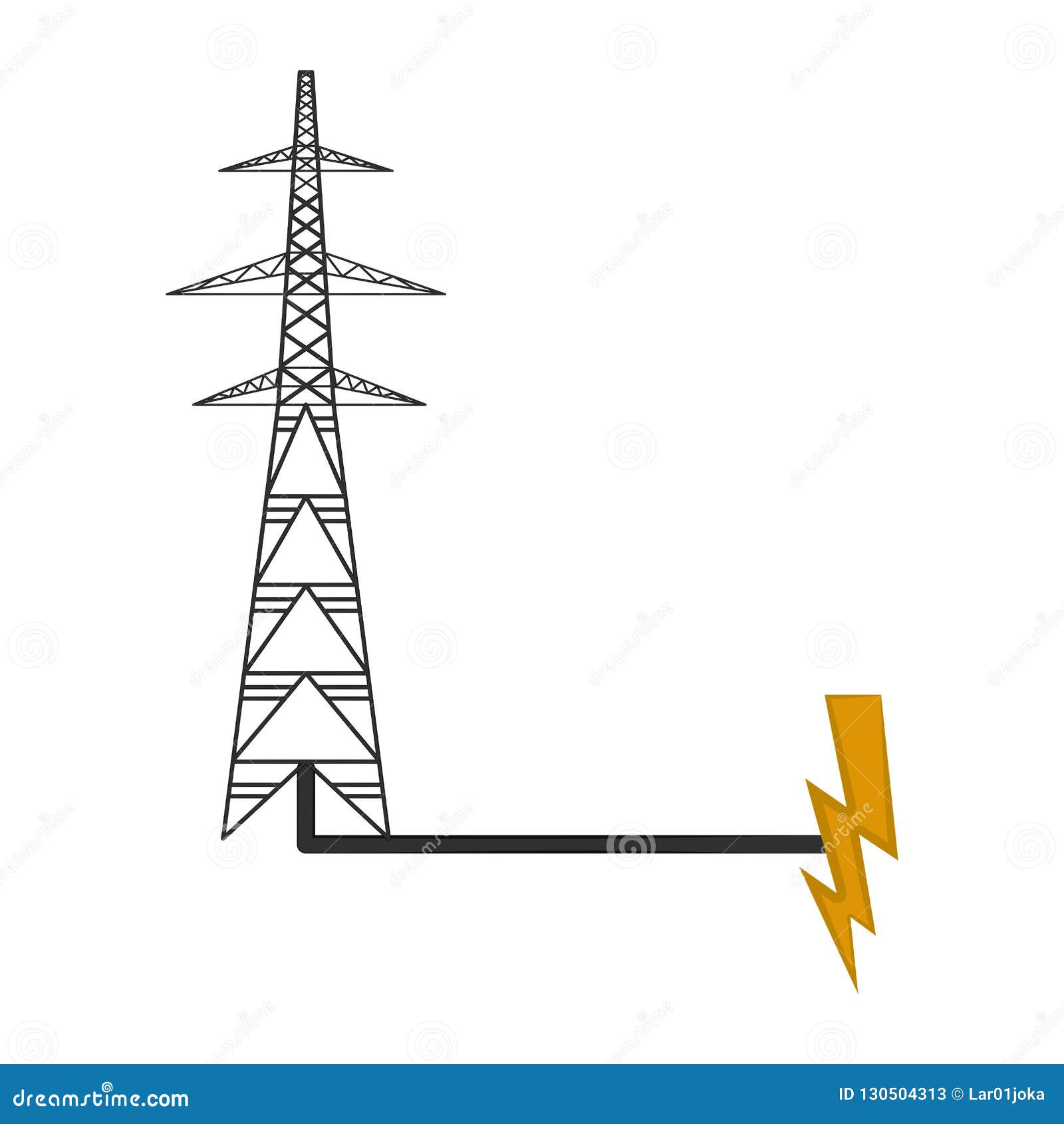 Electrical Tower Connected To an Energy Symbol Stock Vector ...