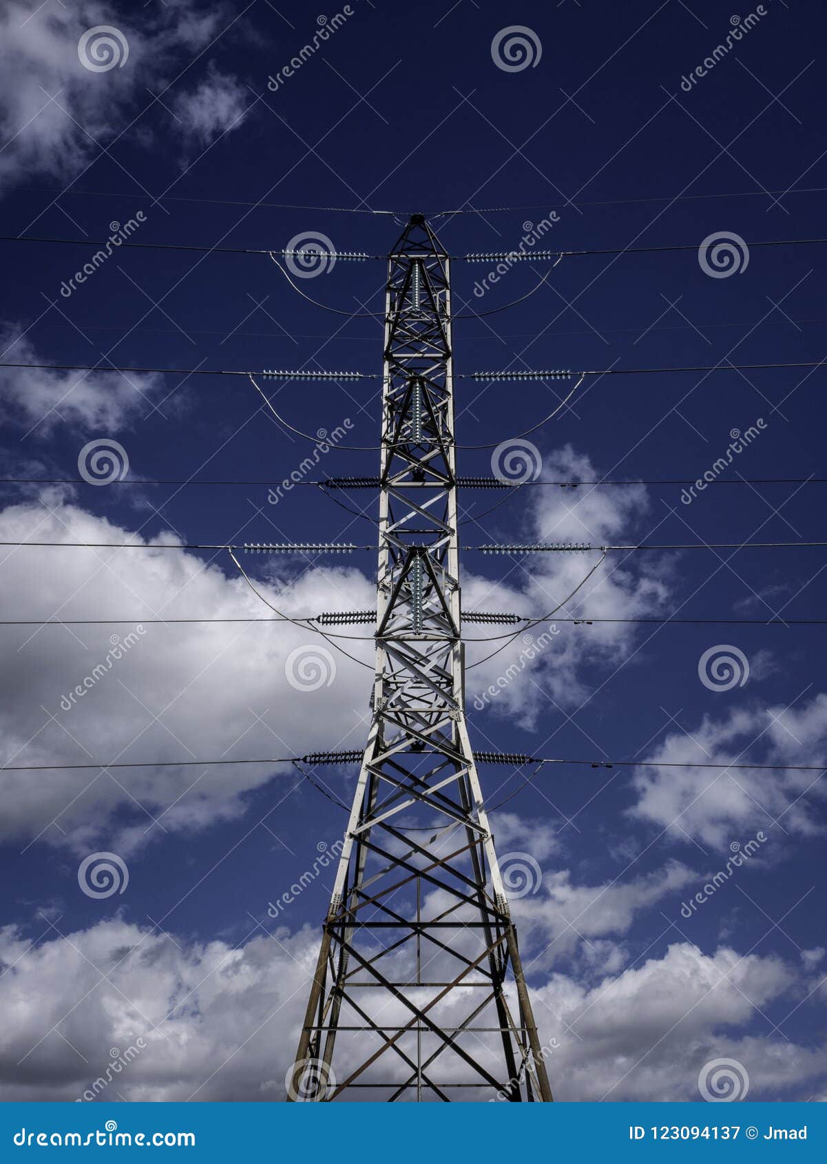 Electrical Tower and Power Lines Stock Image - Image of clouds, power ...