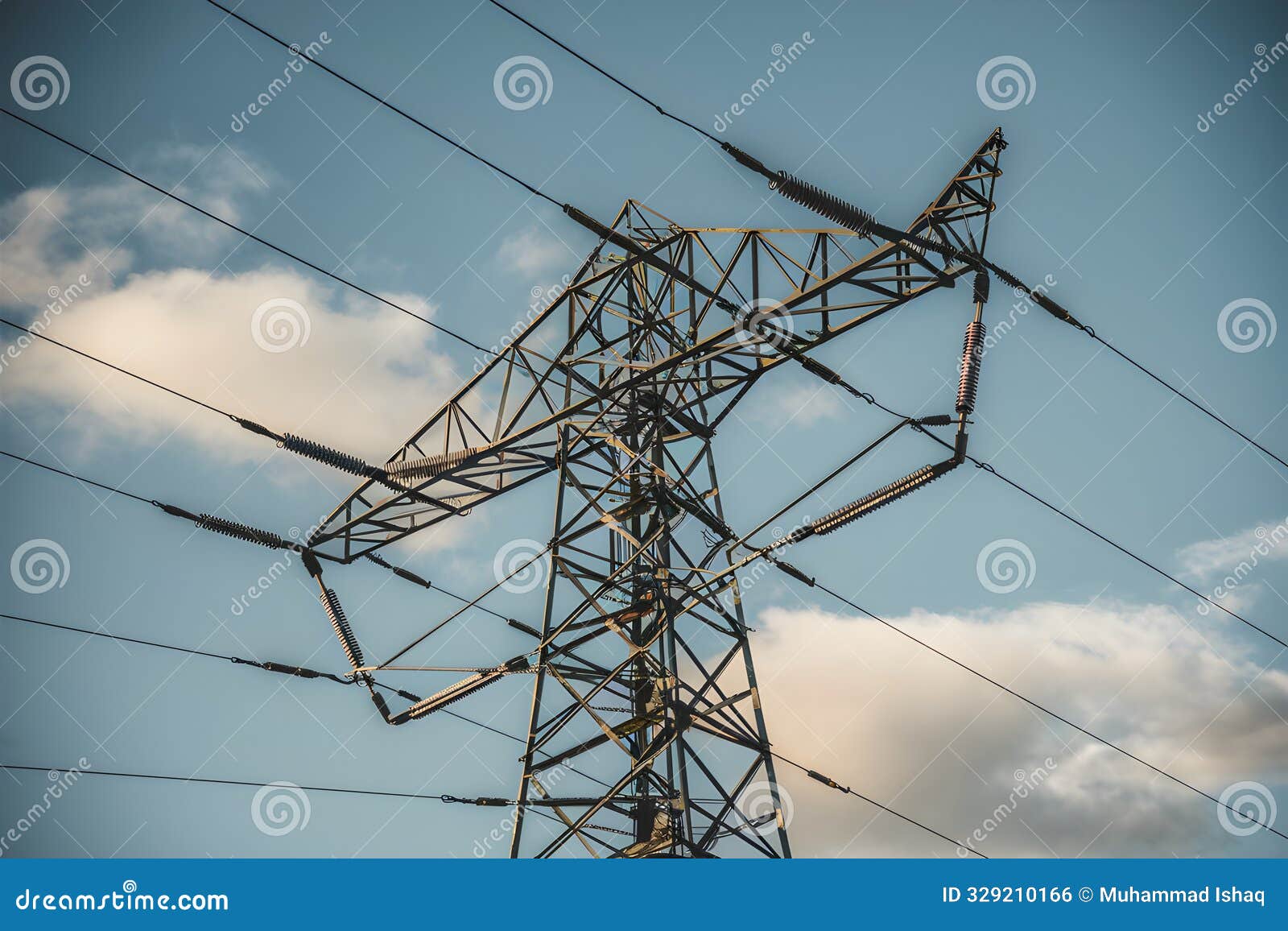 Electrical Tower - Retro Blueprint Royalty-Free Stock Photography ...