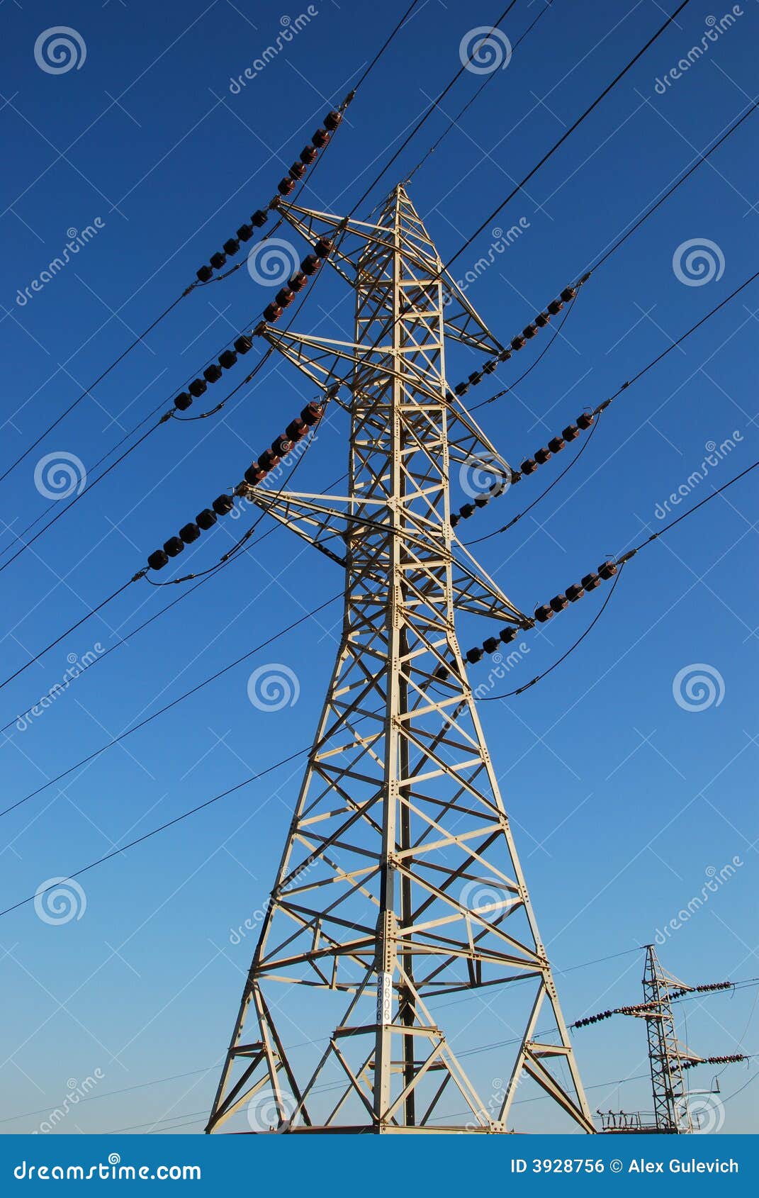Electrical tower and wires stock photo. Image of communications - 3928756