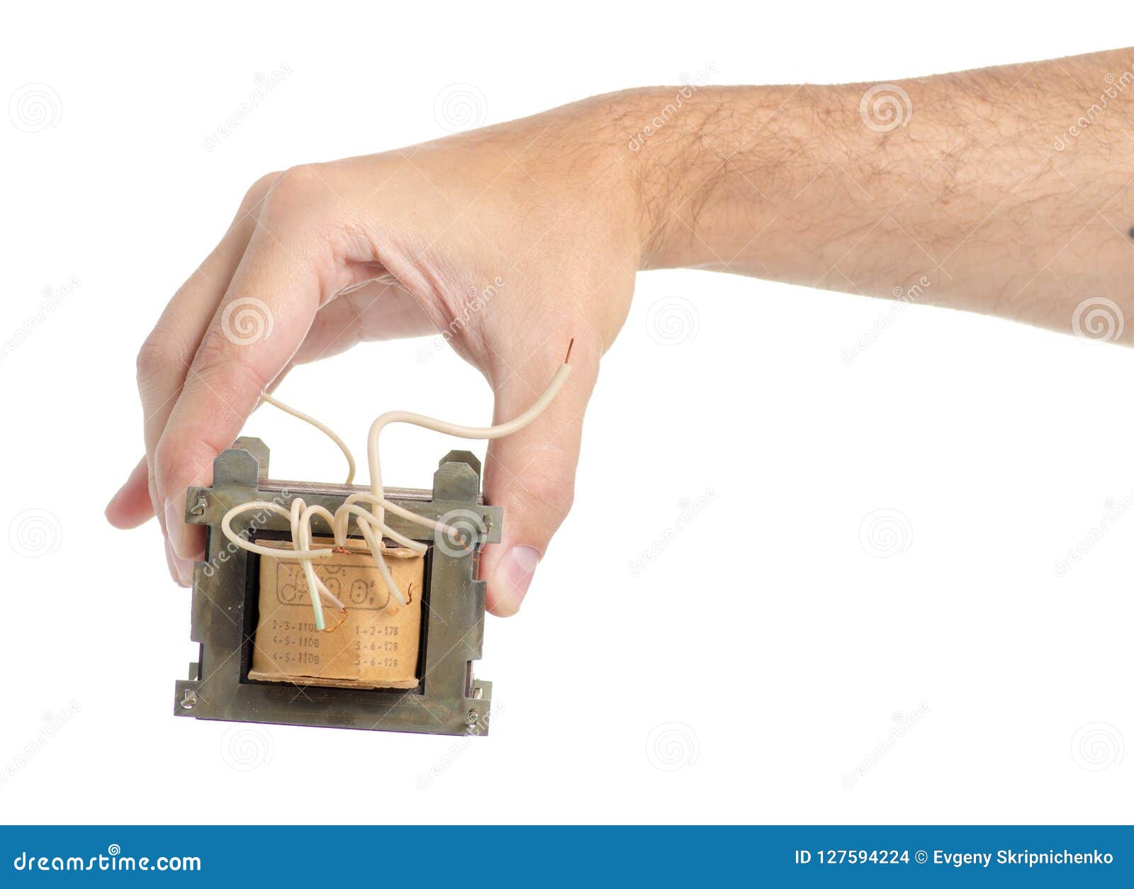 Electrical Transformer Power in Hand Stock Photo - Image of engineering ...