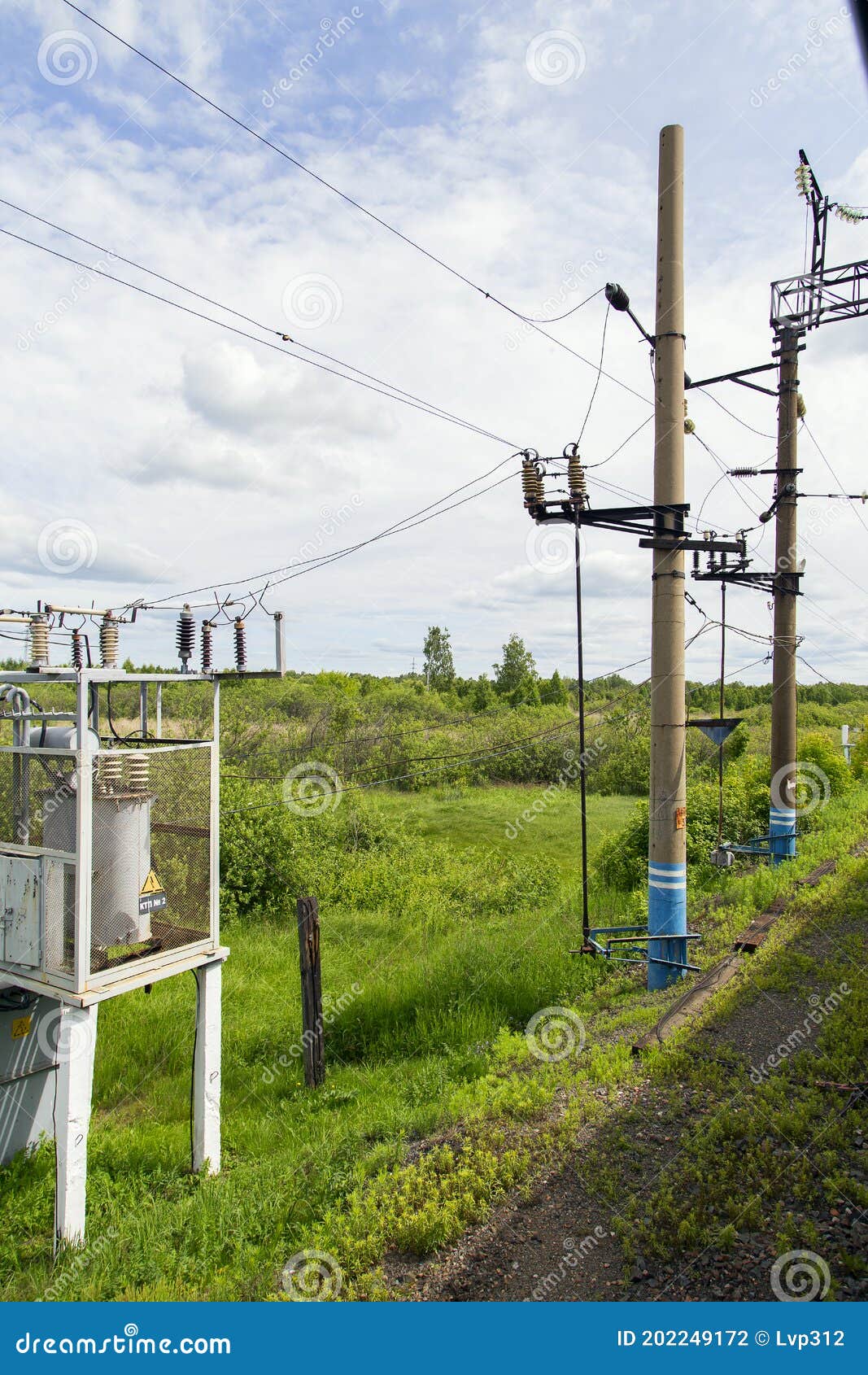 Electrical Transformer on the Railway. Stock Photo - Image of railway ...