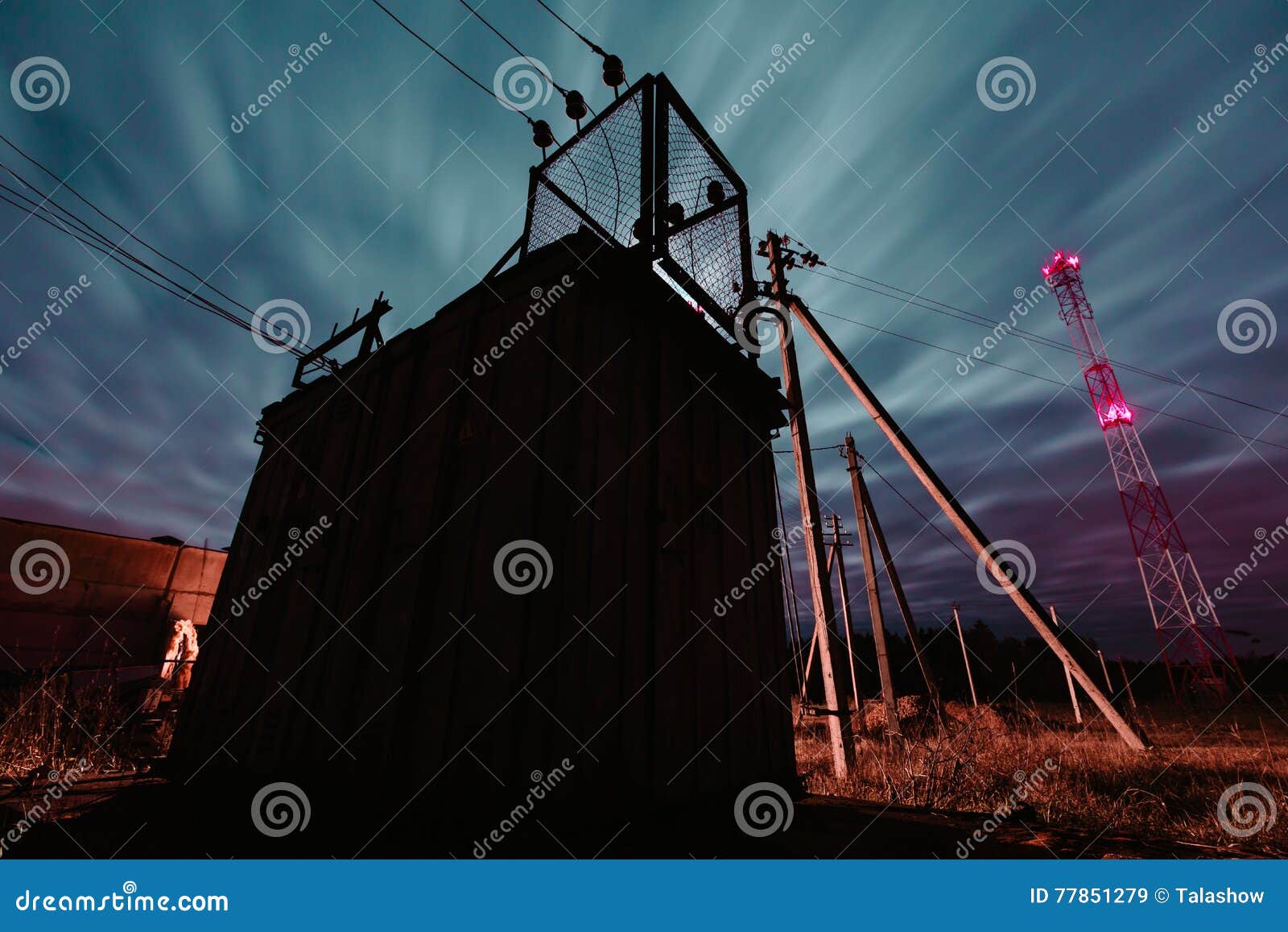 Electrical Transformer Station Stock Image - Image of cable ...