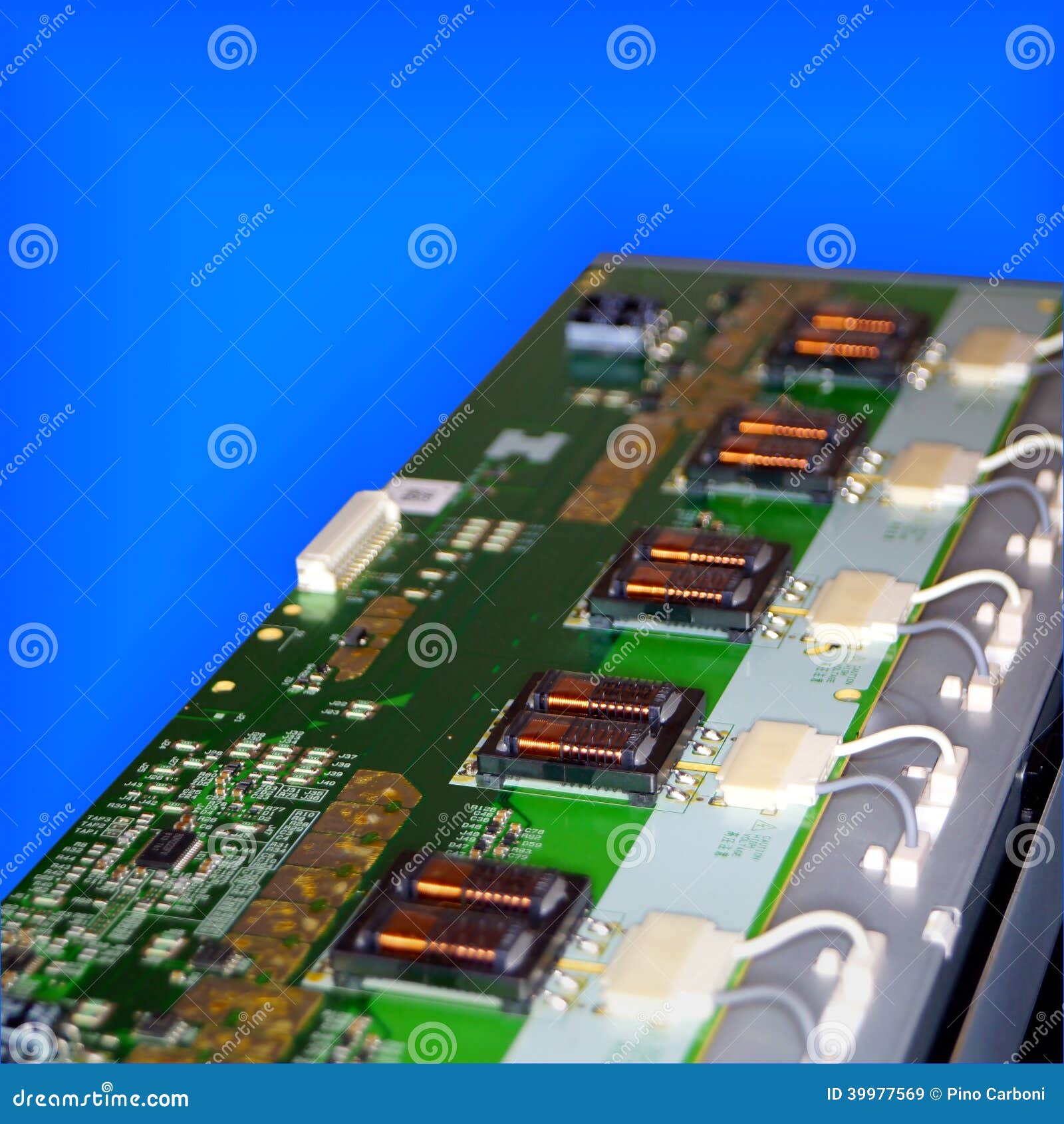 Electrical Transformers Aligned on PCB Stock Image - Image of ...