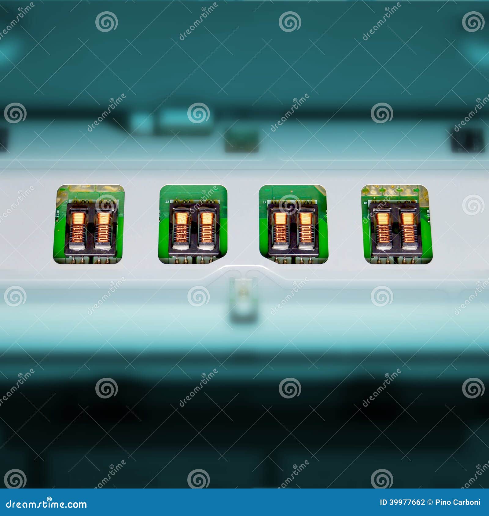 Electrical Transformers Shielded and Aligned. Stock Photo - Image of ...