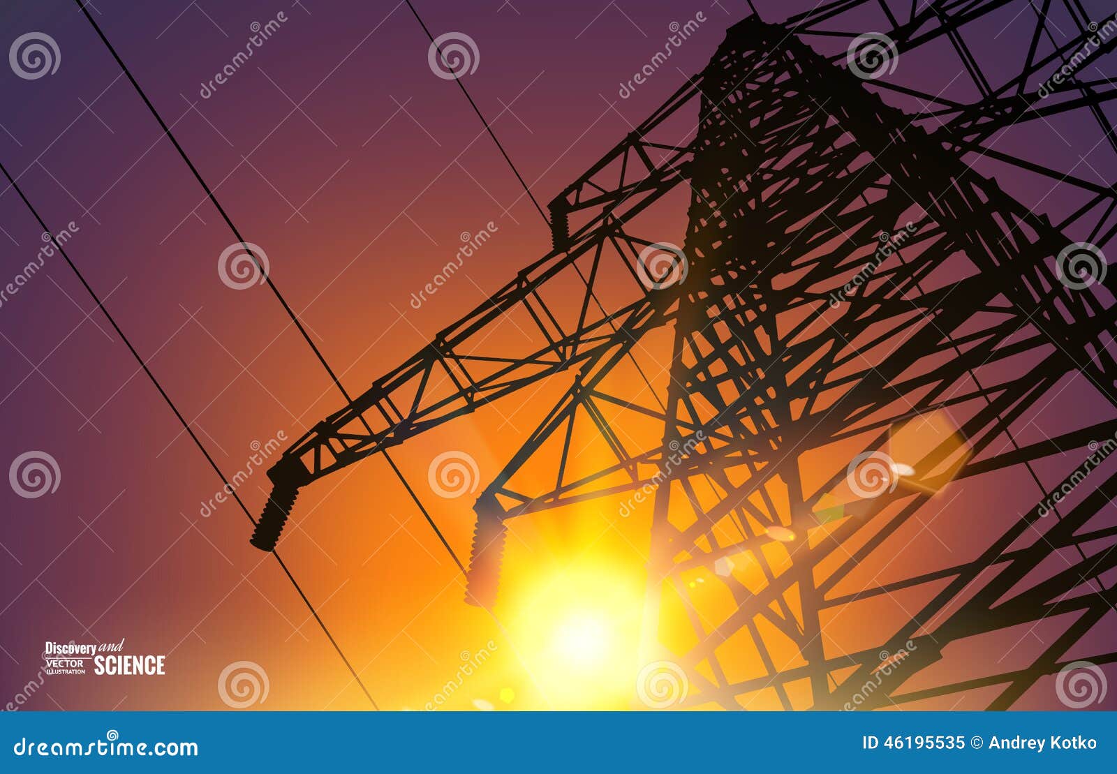 Electrical Transmission Line Maintenance Vector Illustration ...