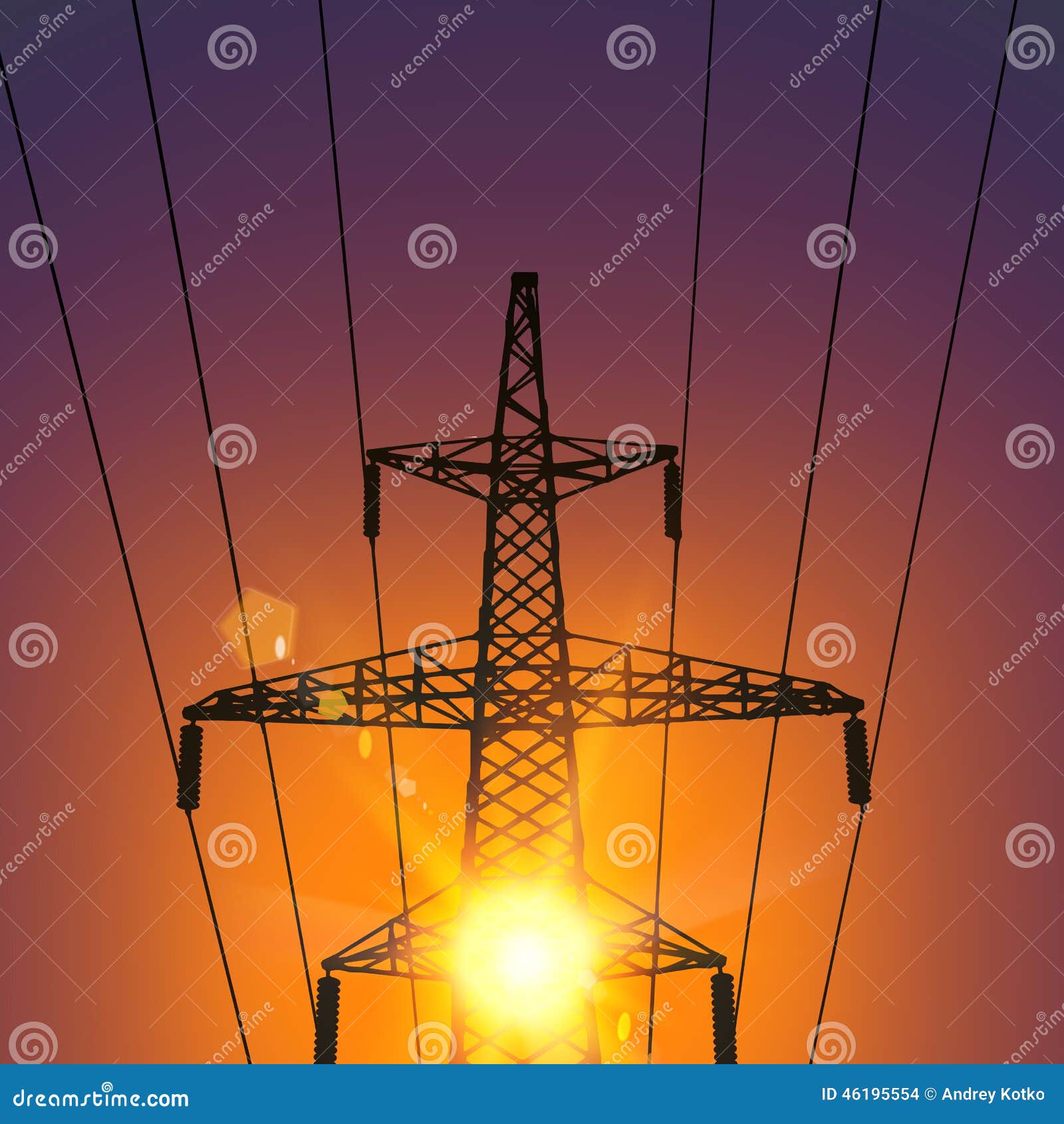 Electrical Transmission Line Stock Vector - Illustration of electric ...