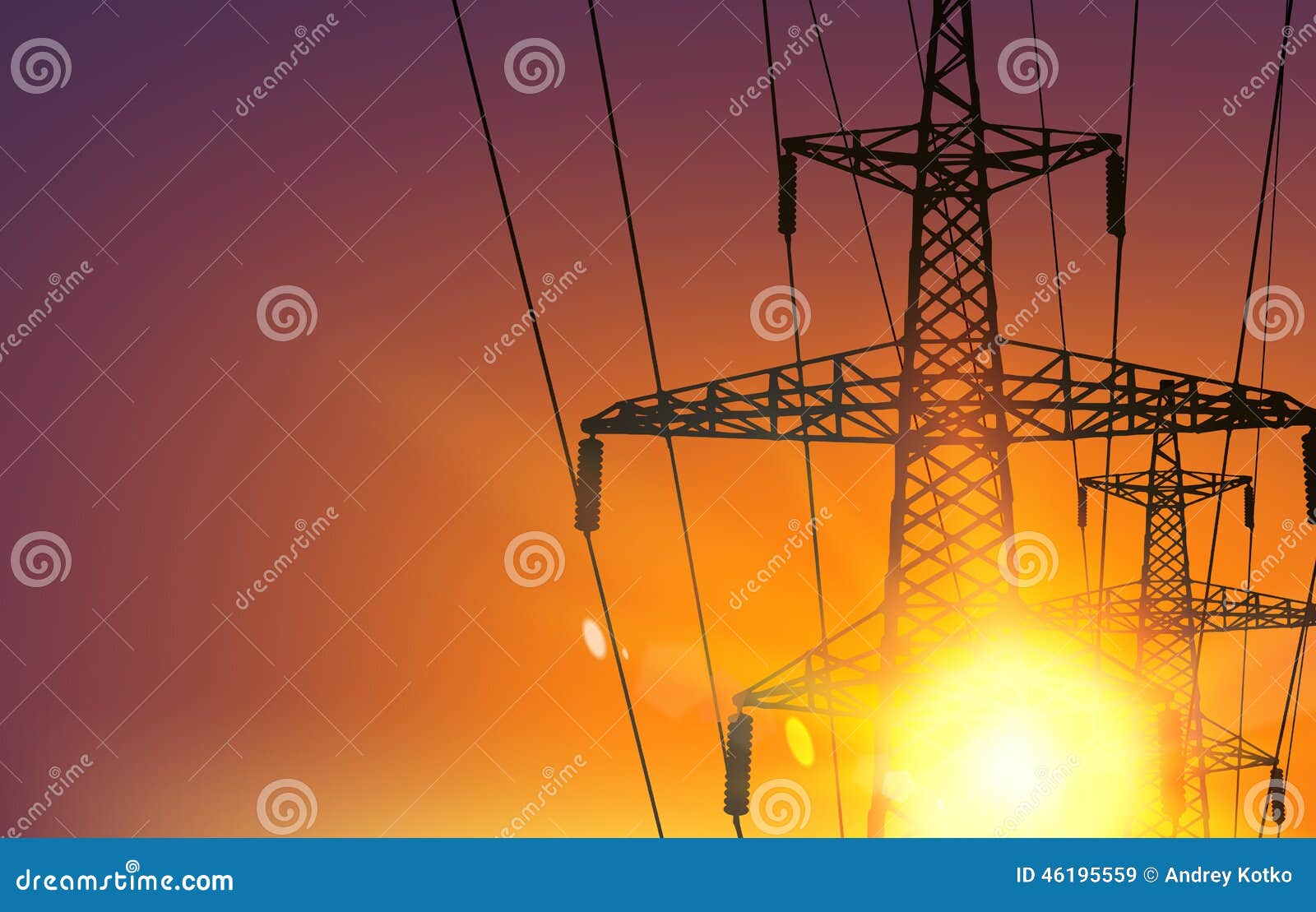 Electrical Transmission Line Stock Vector - Illustration of black ...