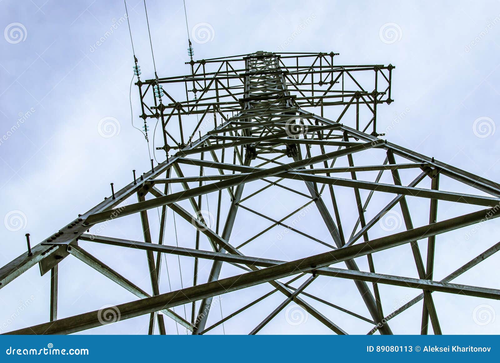 Electrical Transmission Line Support Stock Image - Image of insulators ...