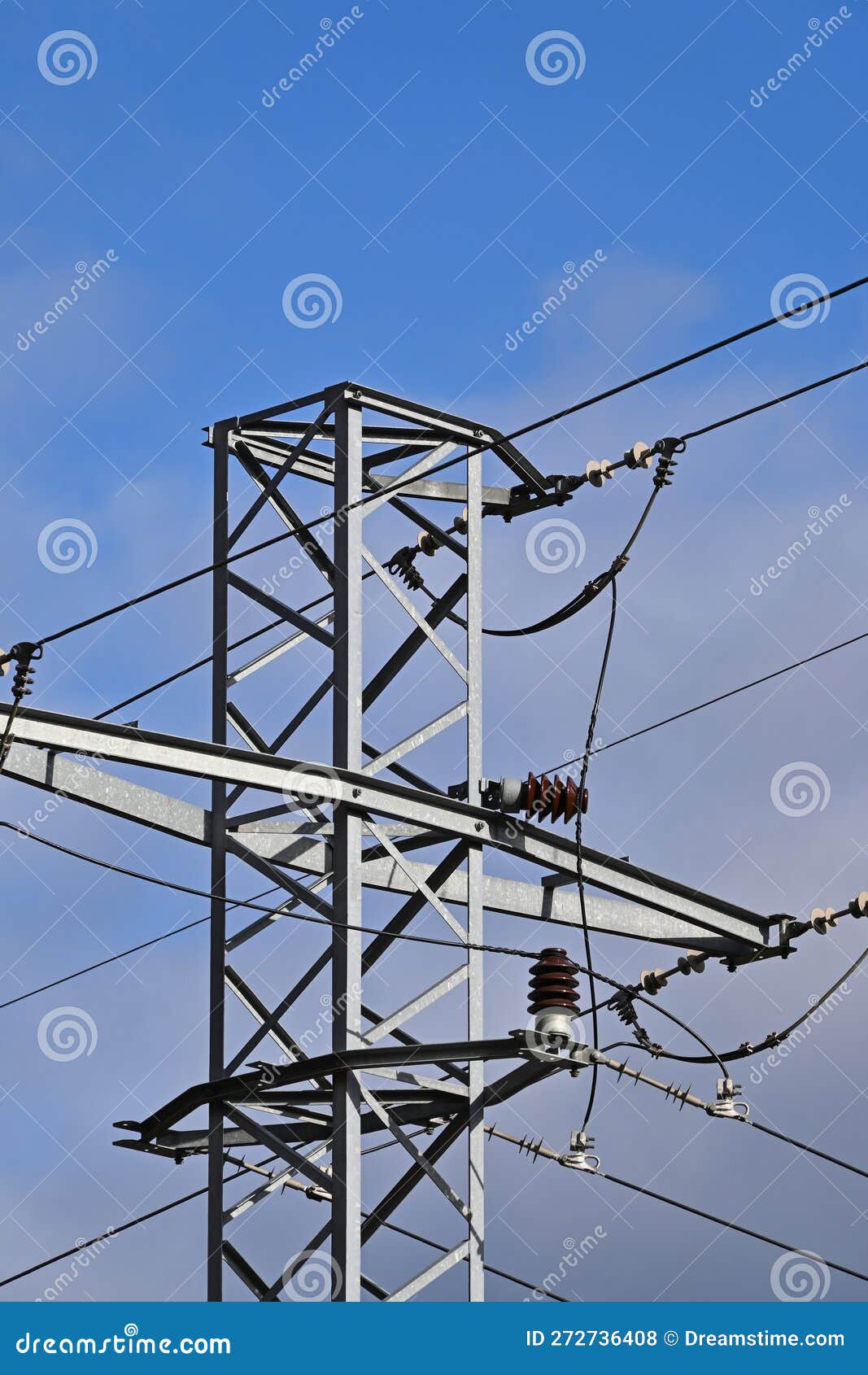 Electrical Transmission Pole Stock Photo - Image of wires, steel: 272736408