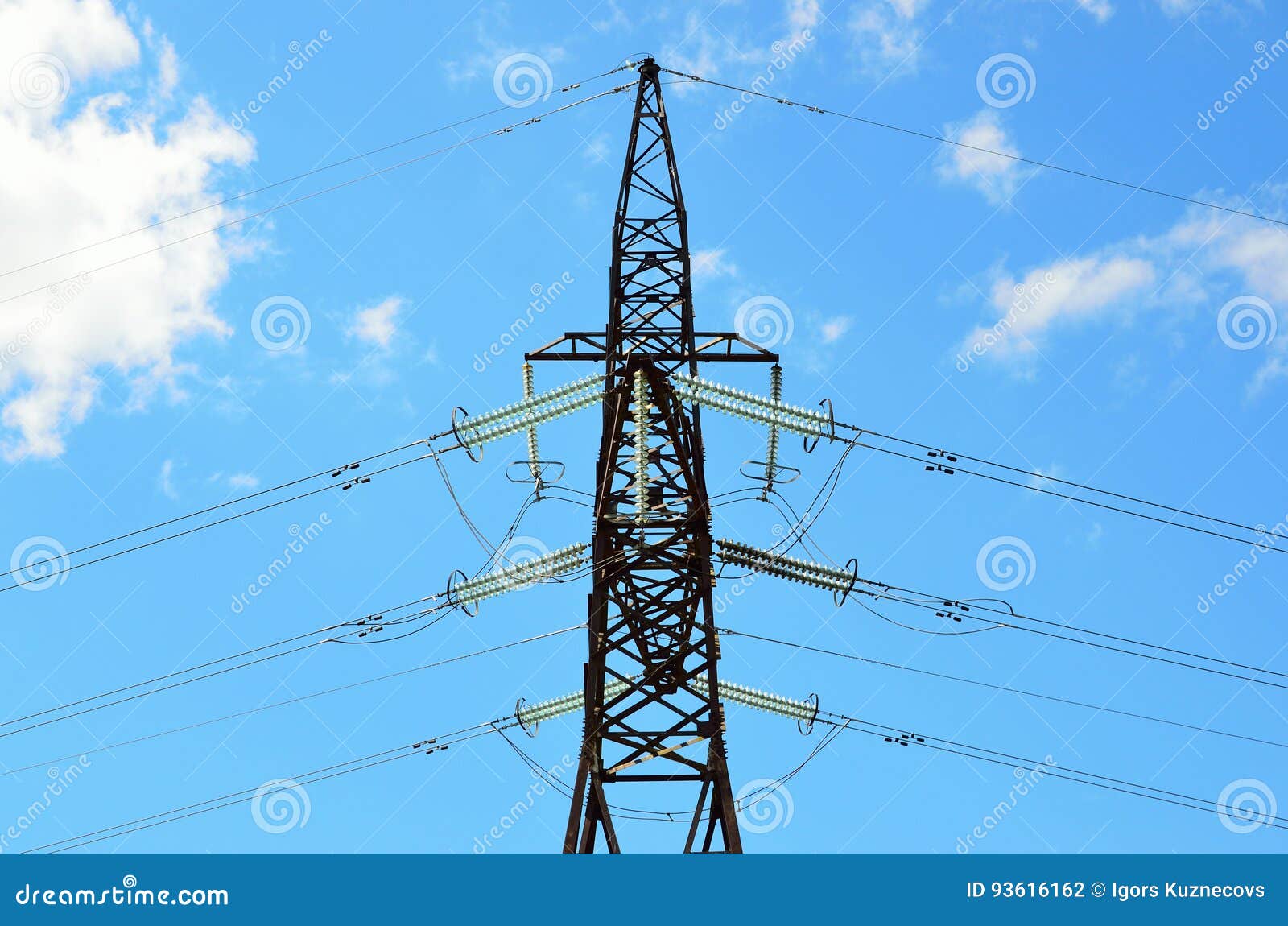 Electrical Transmission Pylon. Stock Photo - Image of cable, industrial ...