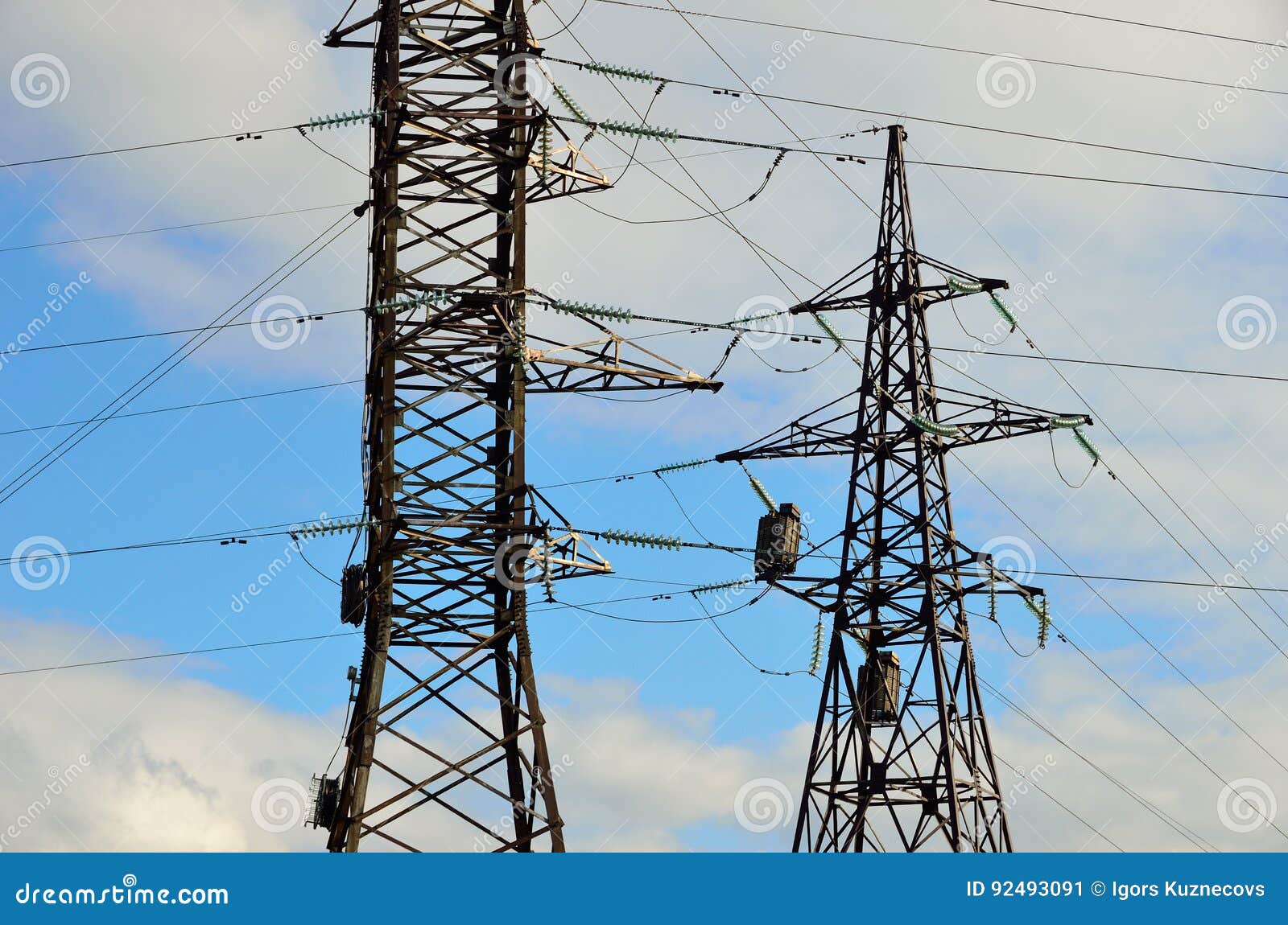 Electrical Transmission Pylons. Stock Image - Image of danger, cable ...