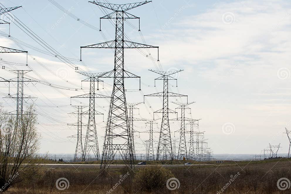 Electrical Transmission Tower Lines Stock Image - Image of electric ...