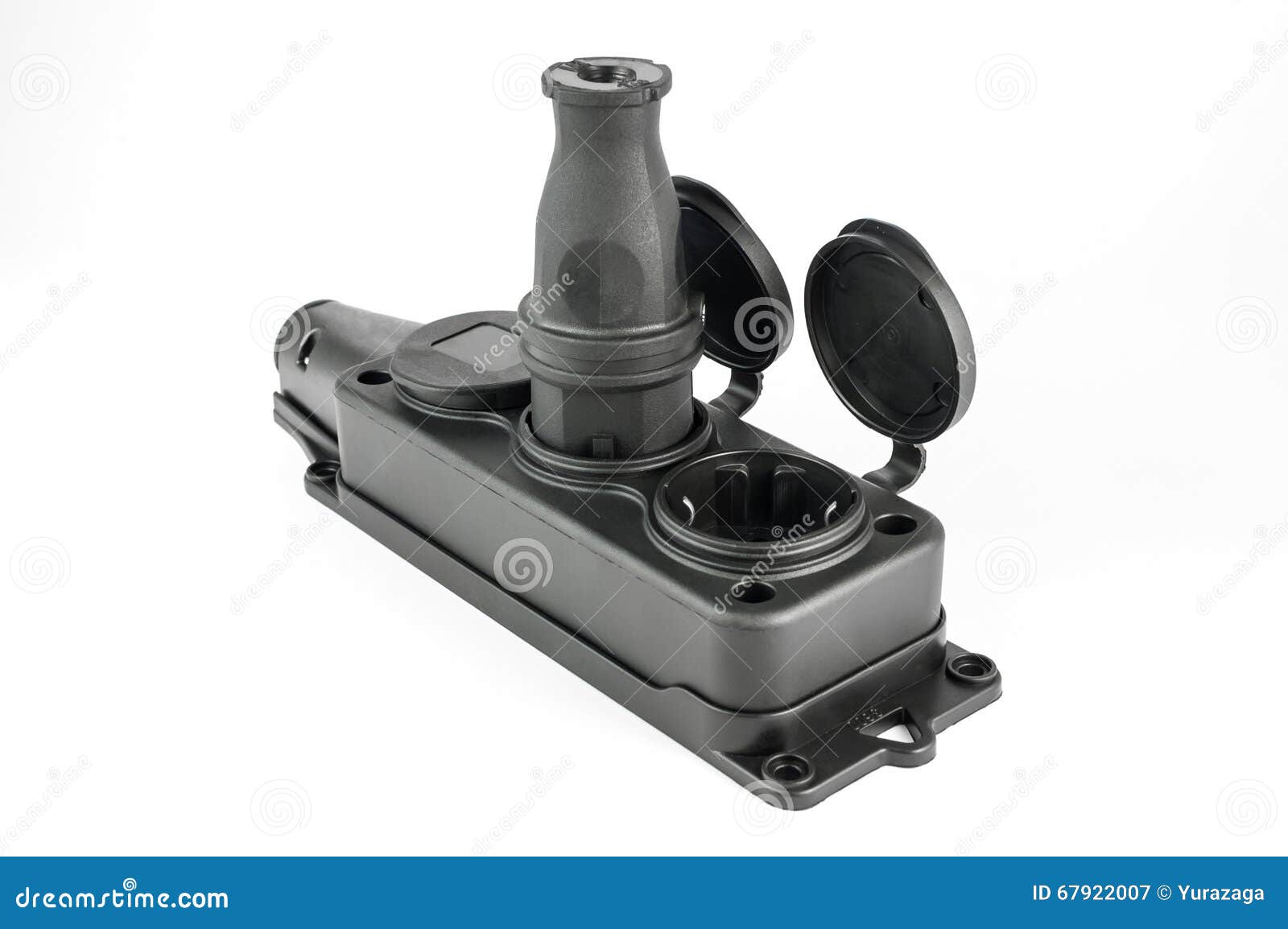 Electrical Triple Socket with Plug Stock Image - Image of current ...