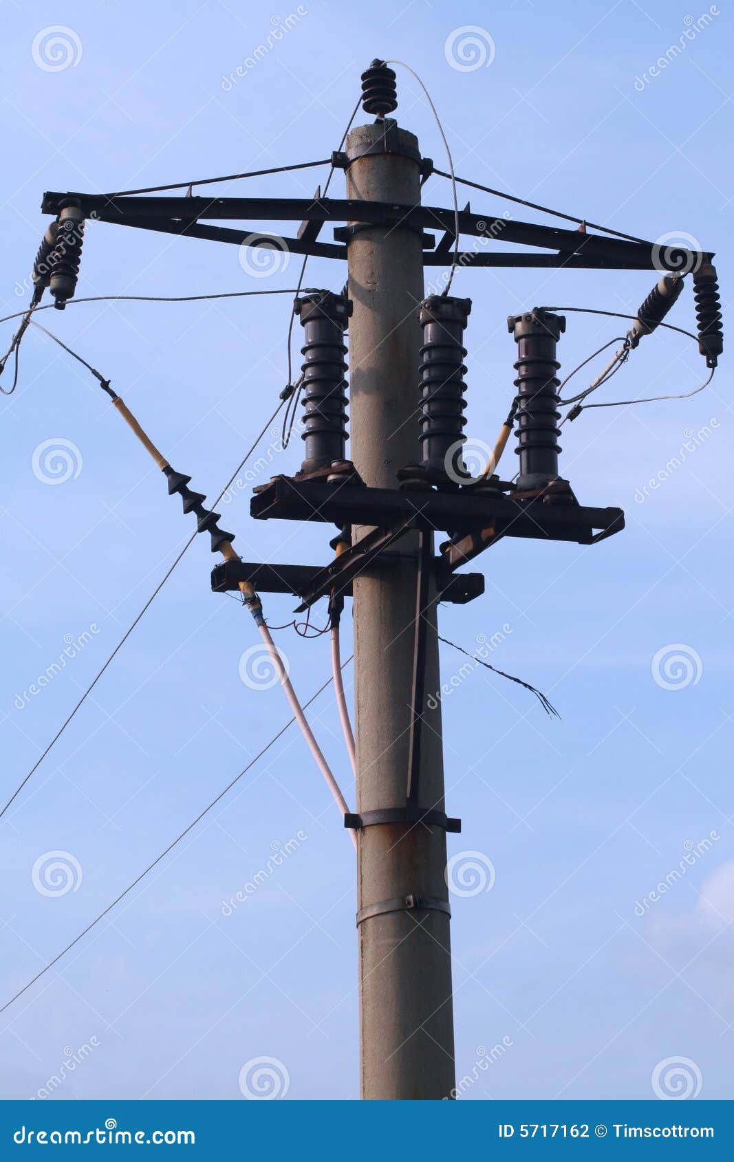 Electrical utility pole stock photo. Image of cables, capacitor - 5717162