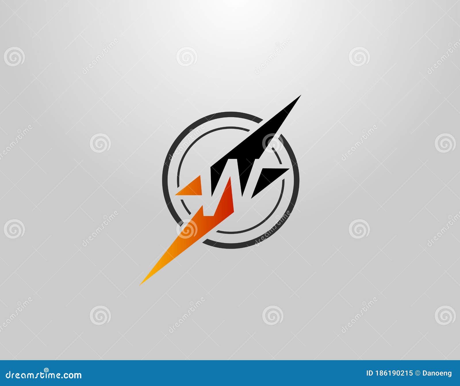Electrical W Letter Logo. Creative Icon Created from Negative Space of ...