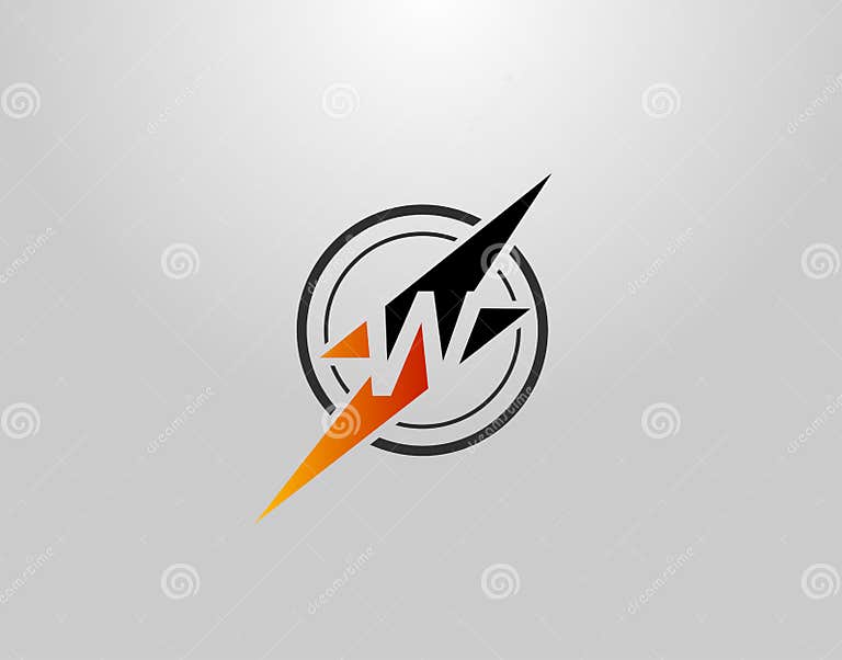 Electrical W Letter Logo. Creative Icon Created from Negative Space of ...