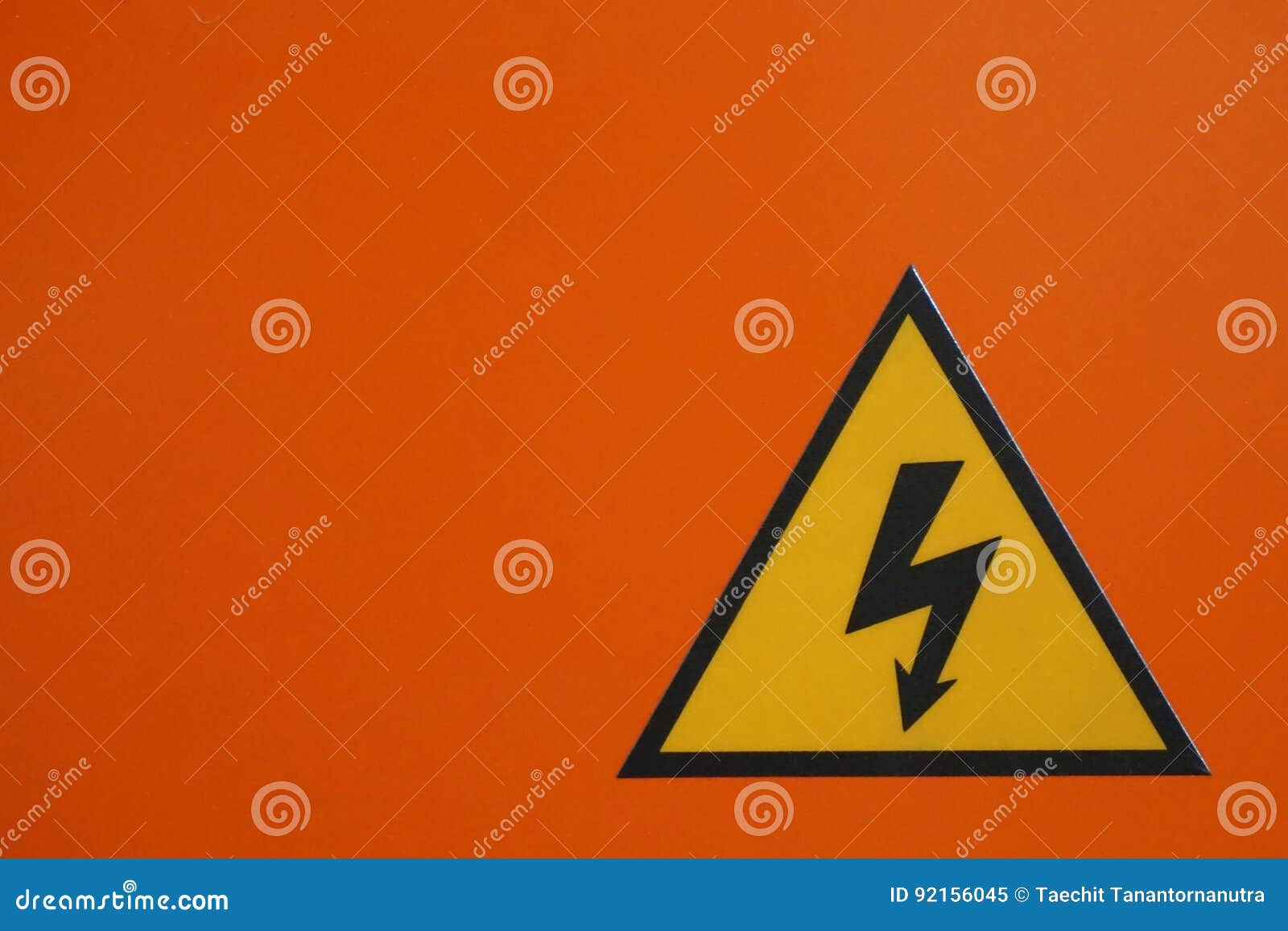 Electrical warning sign stock image. Image of orange - 92156045