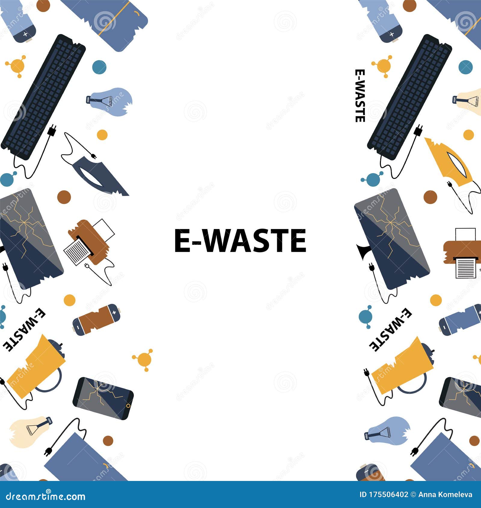 Electrical Waste Symbols Collection Stock Vector - Illustration of ...