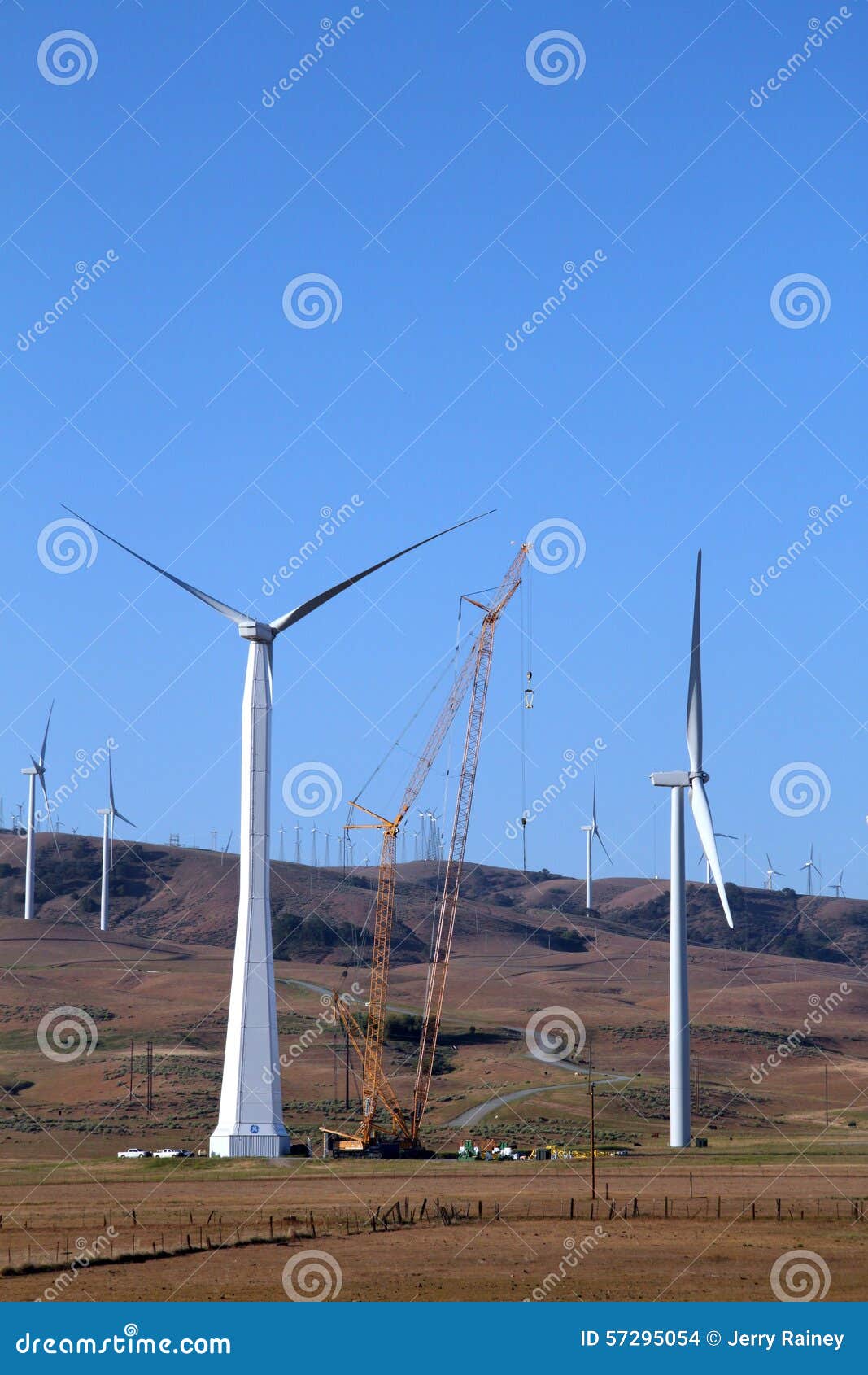 Electrical Windmill Being Built Stock Photo - Image of electrical ...