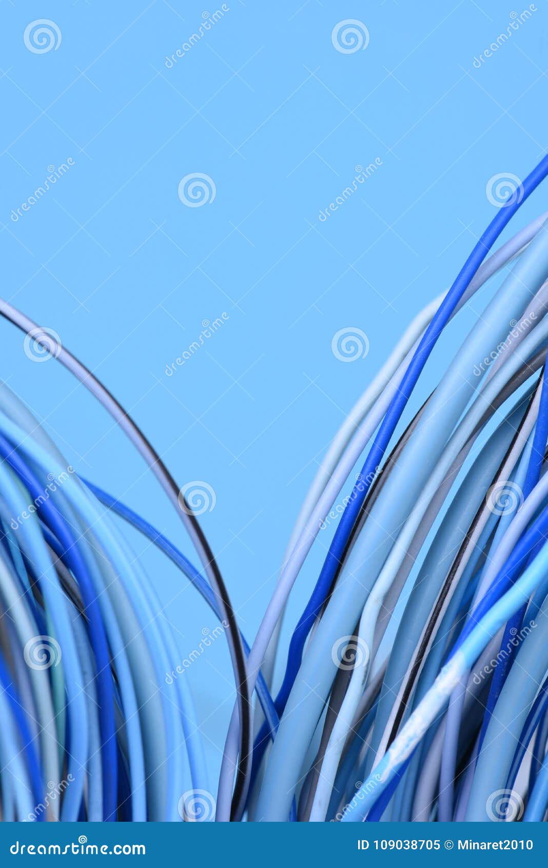 Electrical Wire on Blue Background Stock Image - Image of electrical ...